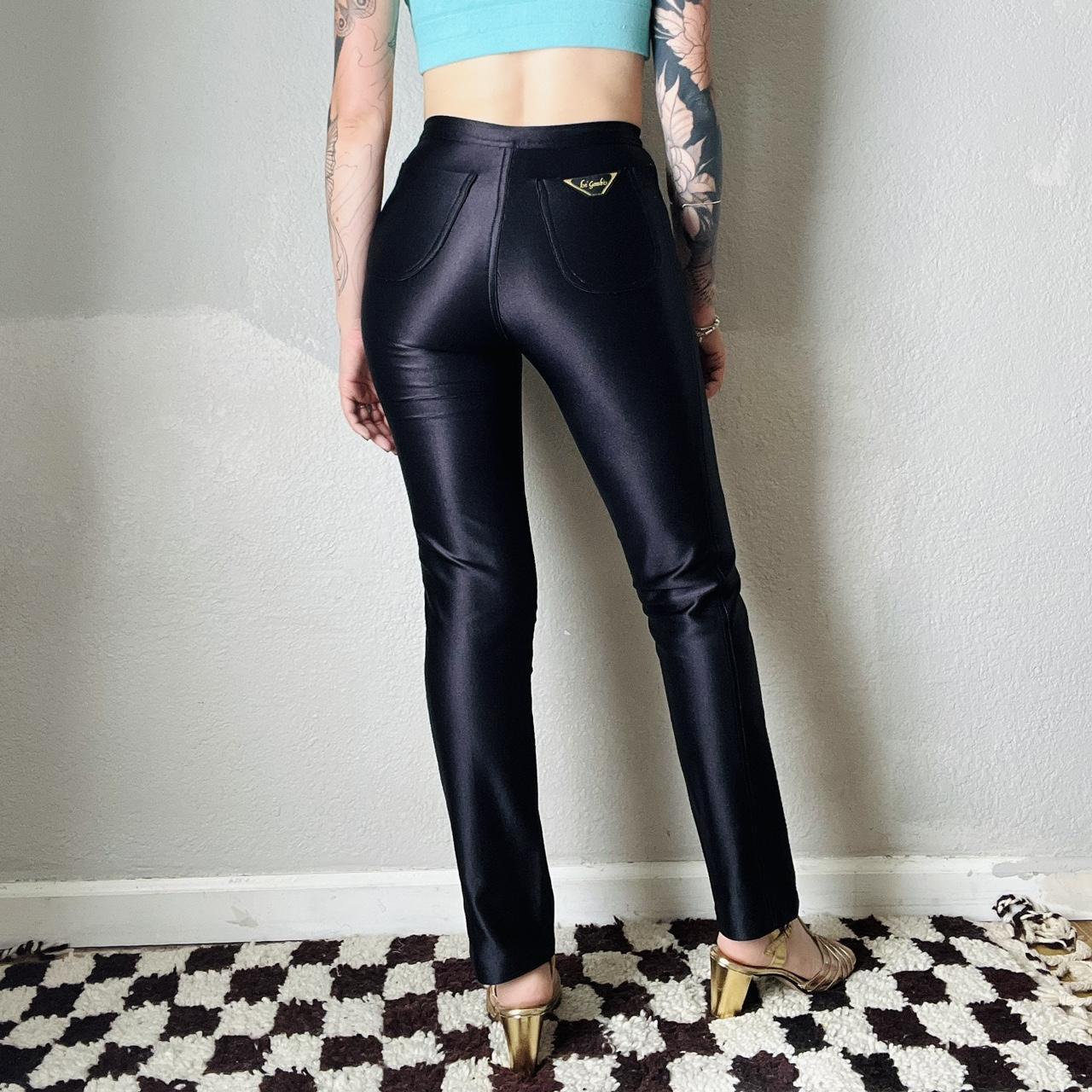 Vintage pants. 70s black shiny disco pants by Le’... - Depop