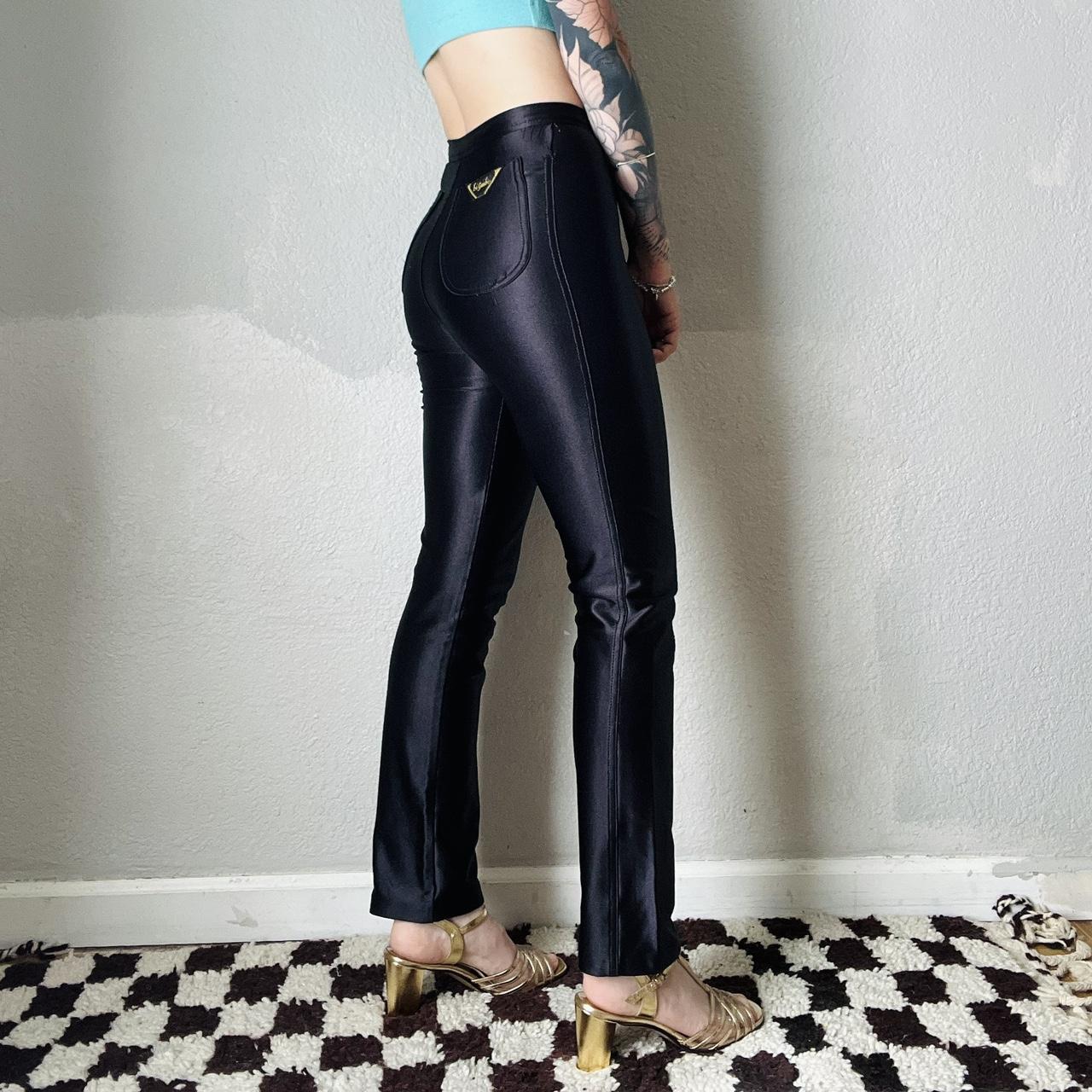 Vintage pants. 70s black shiny disco pants by Le’... - Depop