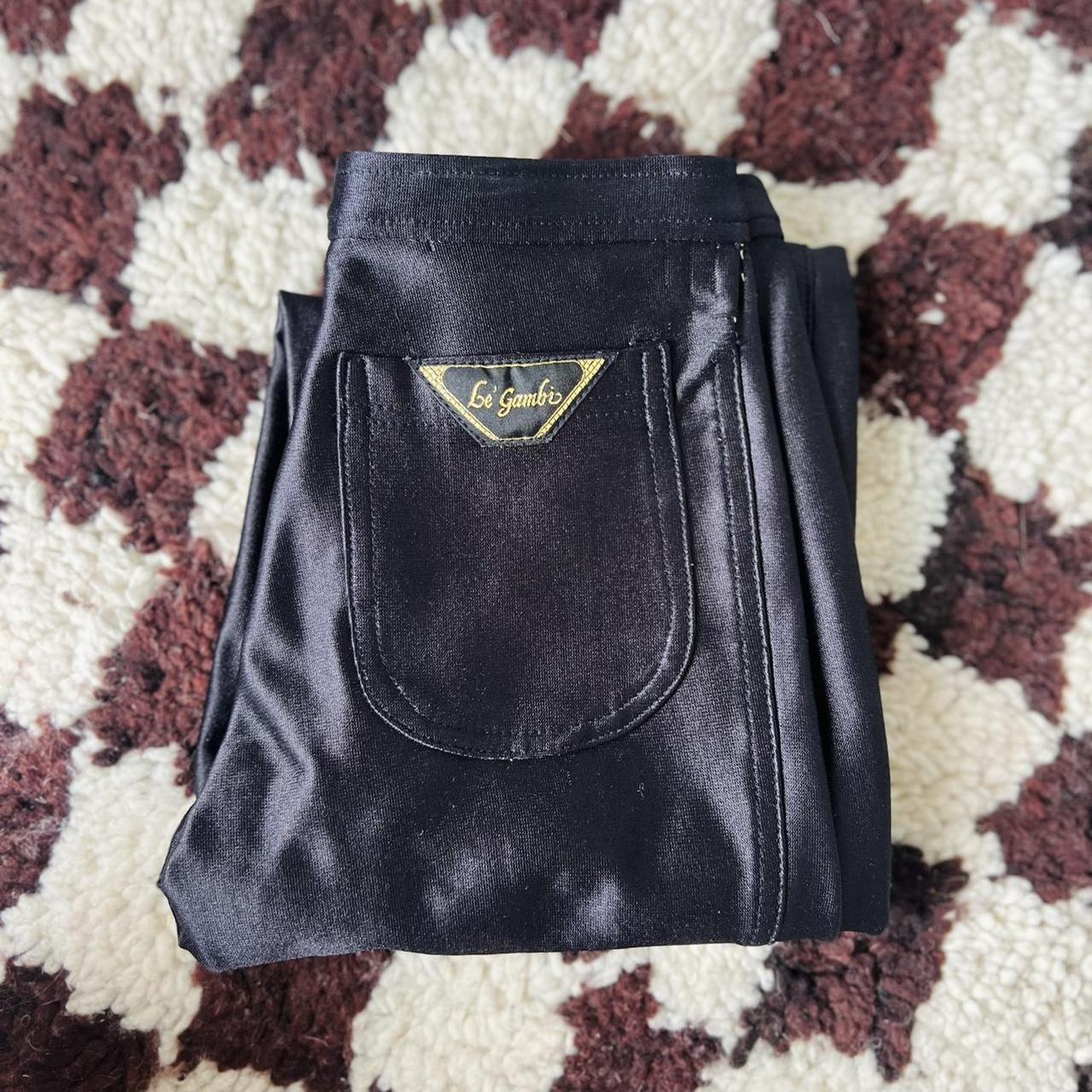 Vintage pants. 70s black shiny disco pants by Le’... - Depop