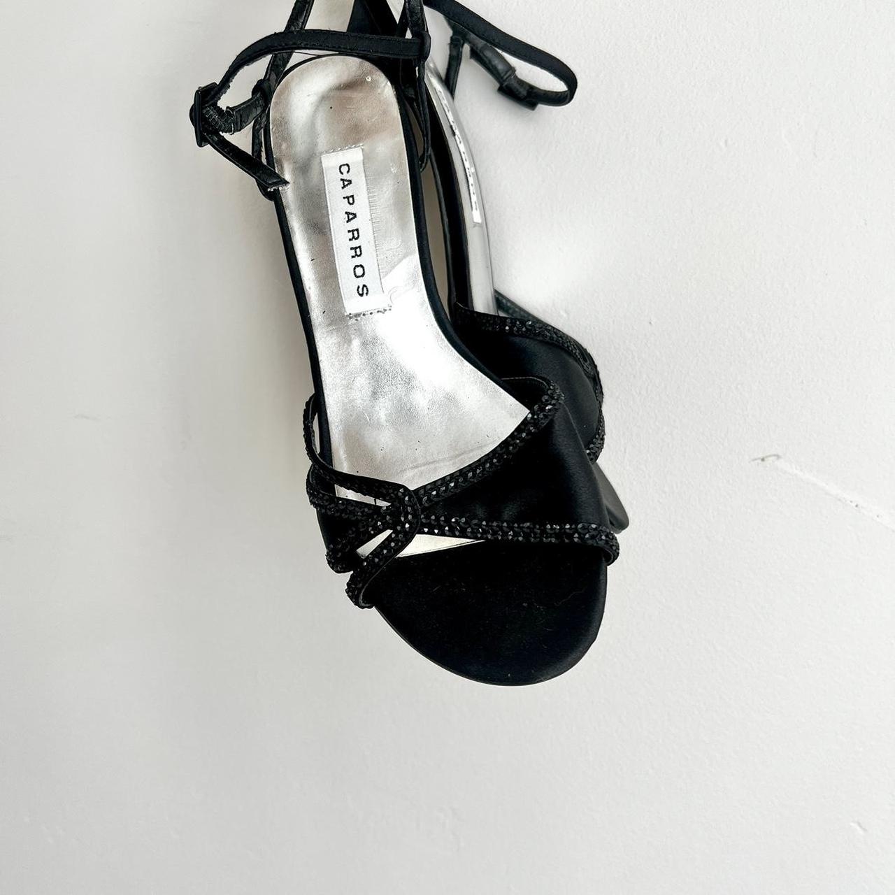 Black Y2k night out sparkly kitten heels Slight... - Depop