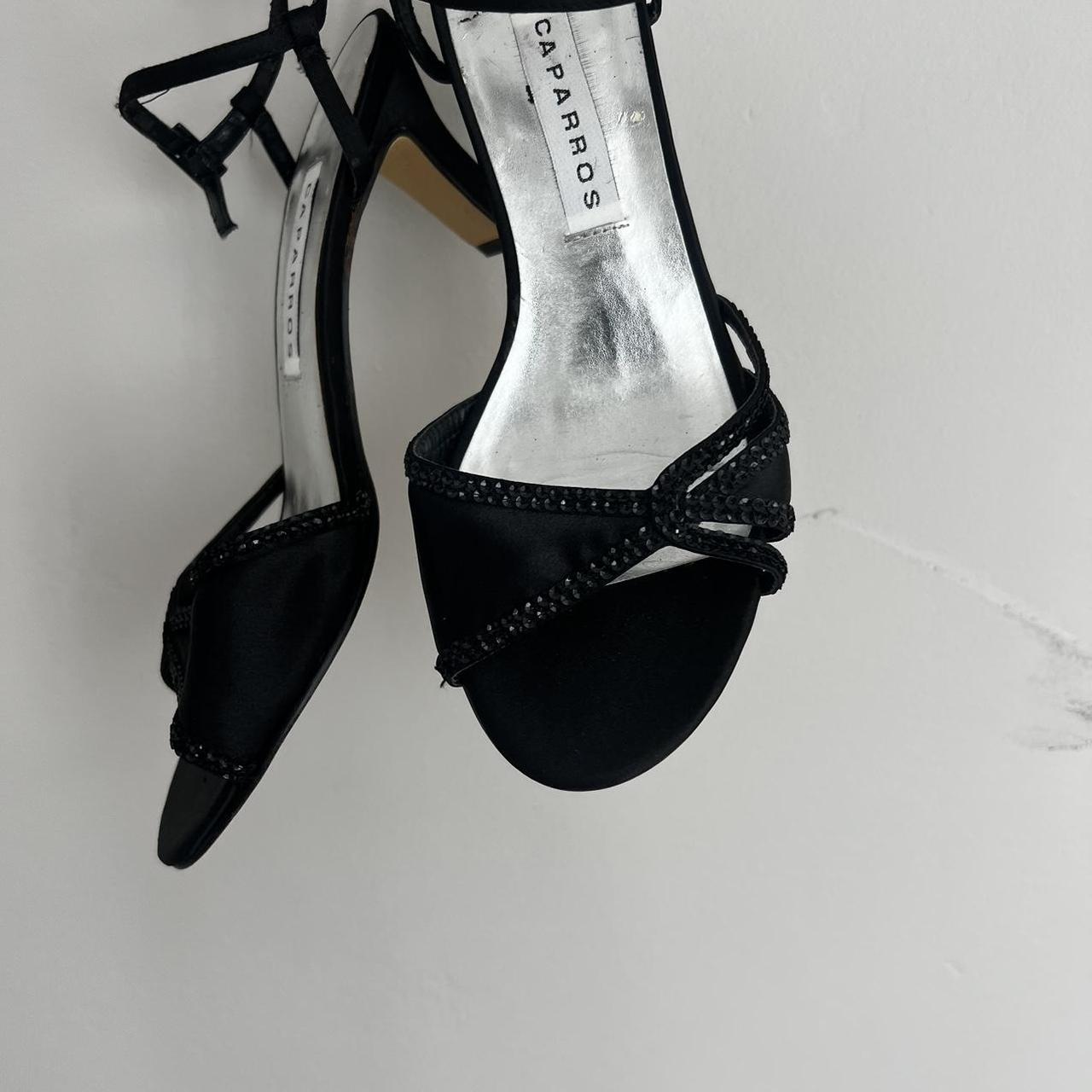 Black Y2k night out sparkly kitten heels Slight... - Depop