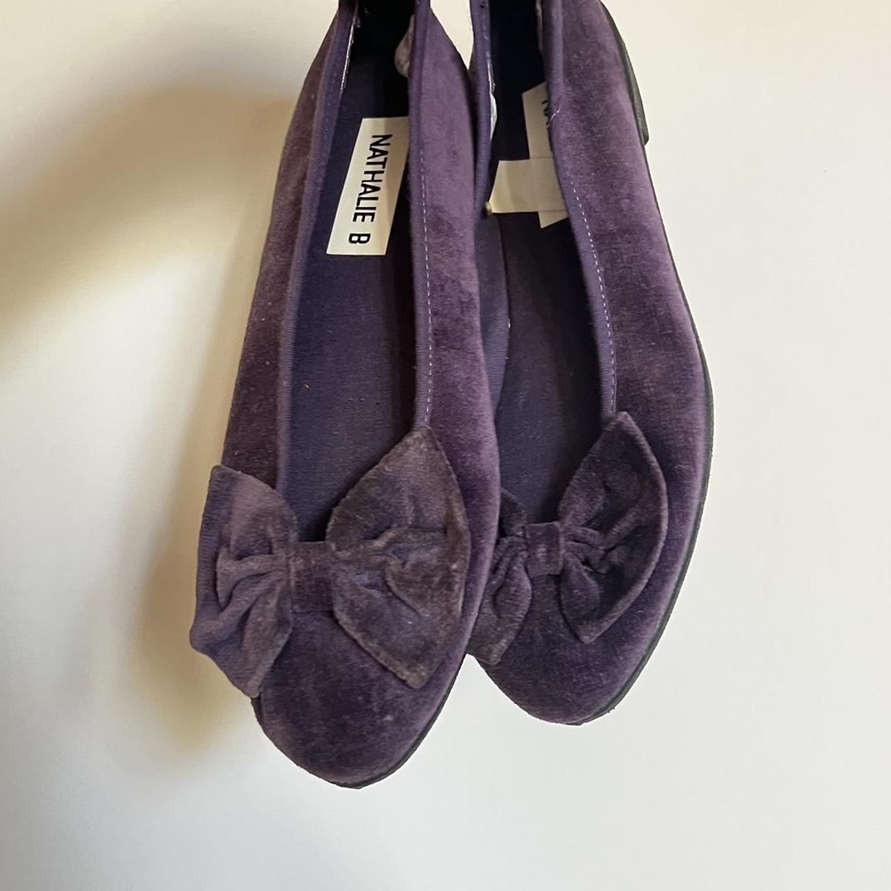 Vintage purple bow ballet flats... - Depop