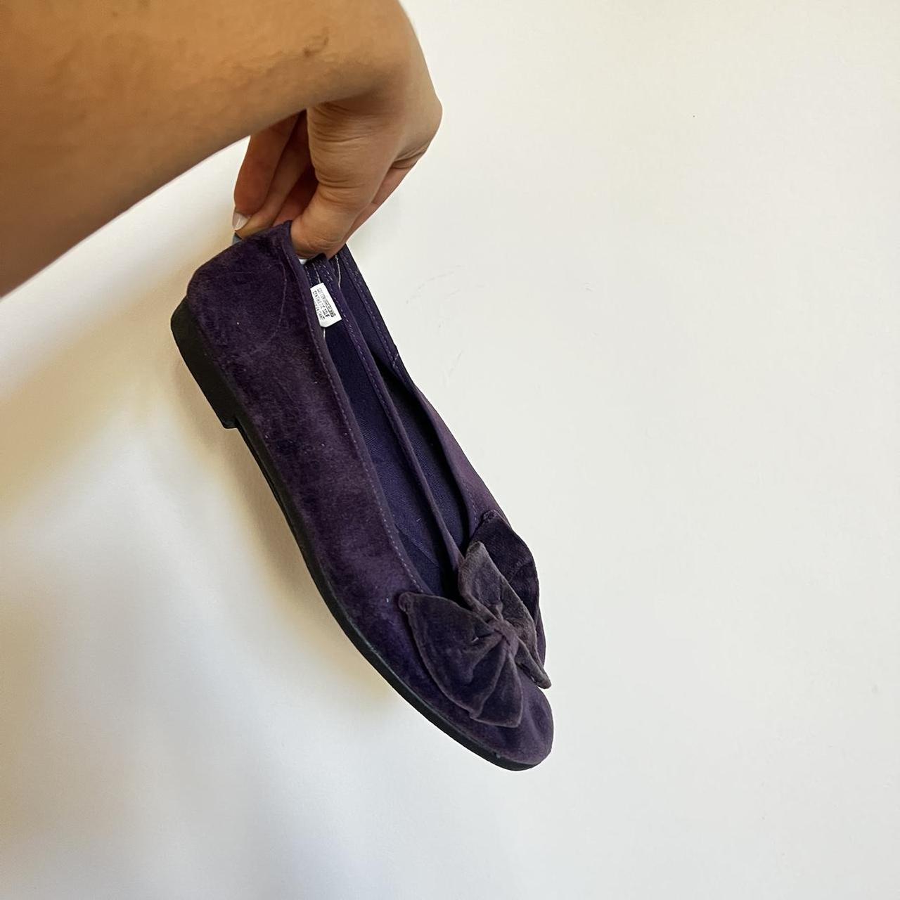 Vintage purple bow ballet flats... - Depop