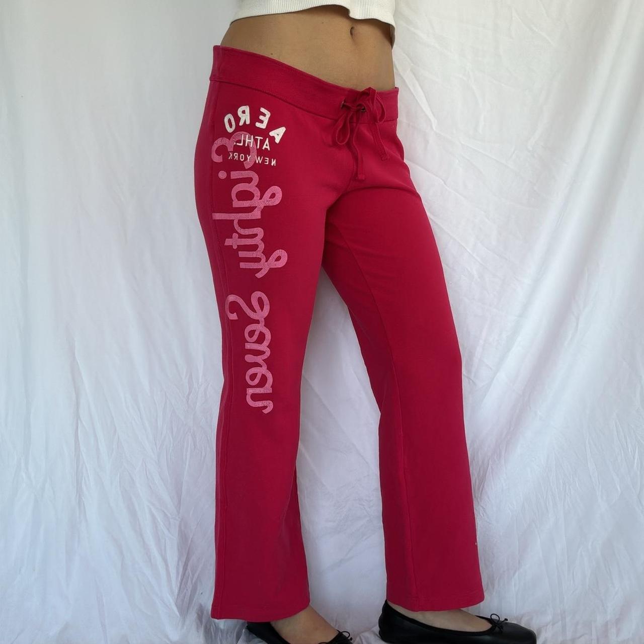 y2k pink aeropostale low rise track pants #y2k... - Depop