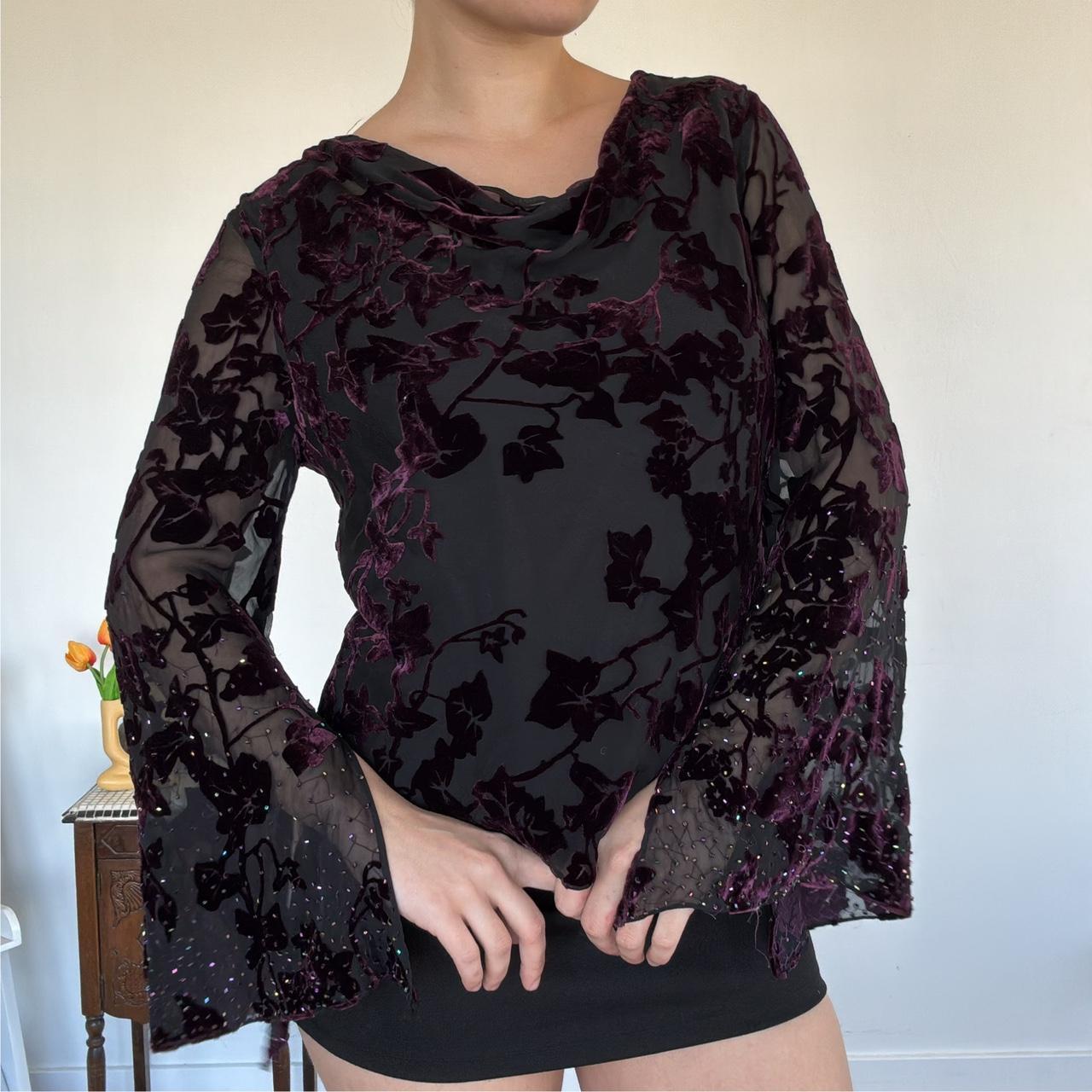 Vintage whimsy goth fairy floral blouse Brand:... | Depop