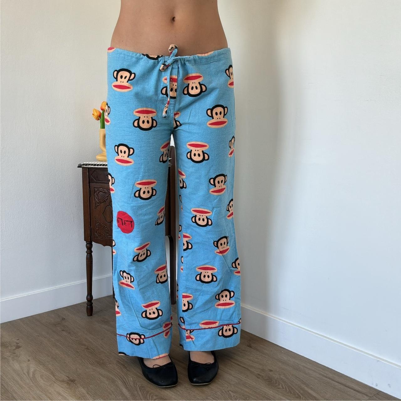 2000s paul frank pajama pants adjustable... | Depop