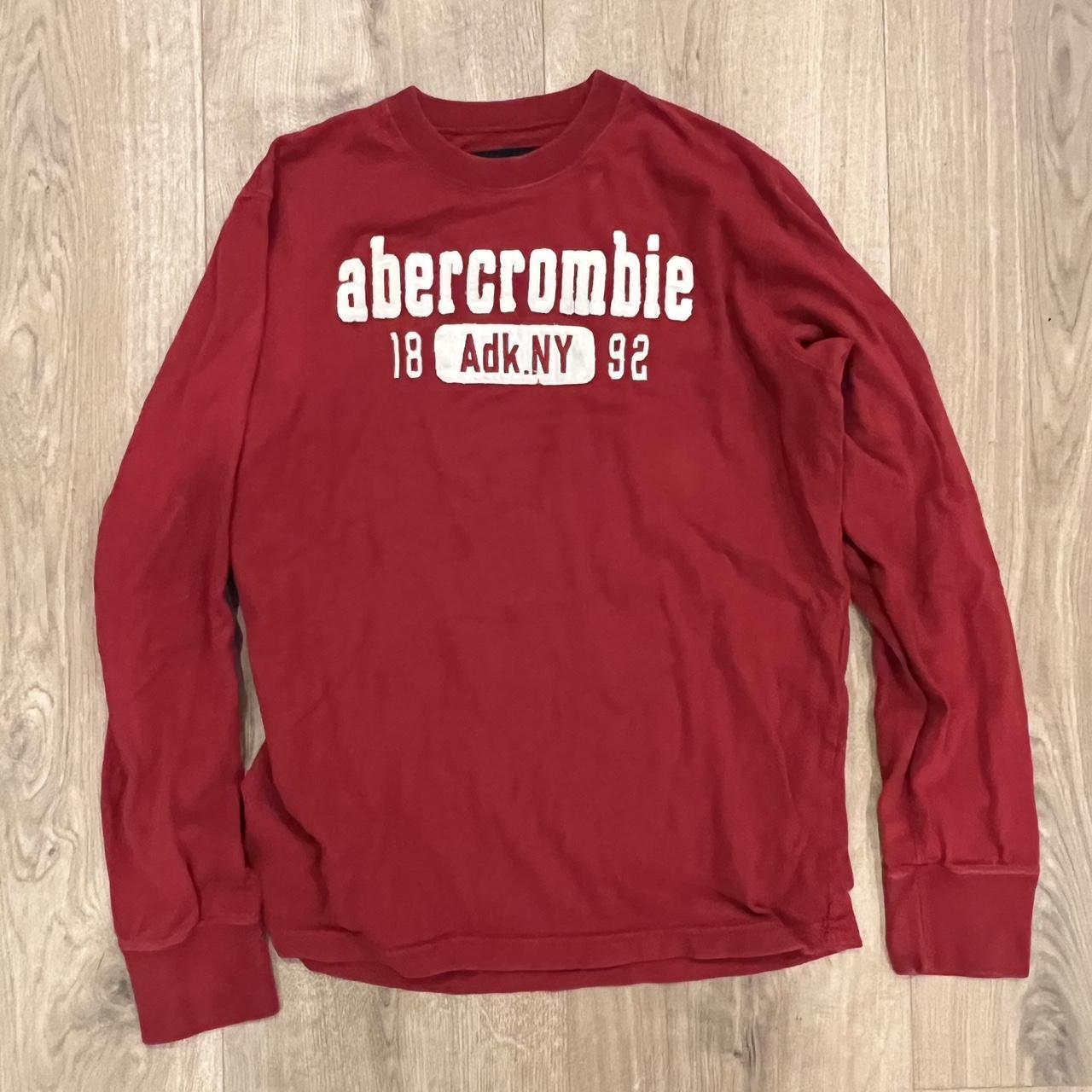 Red Abercrombie & Fitch long sleeve shirt | Depop