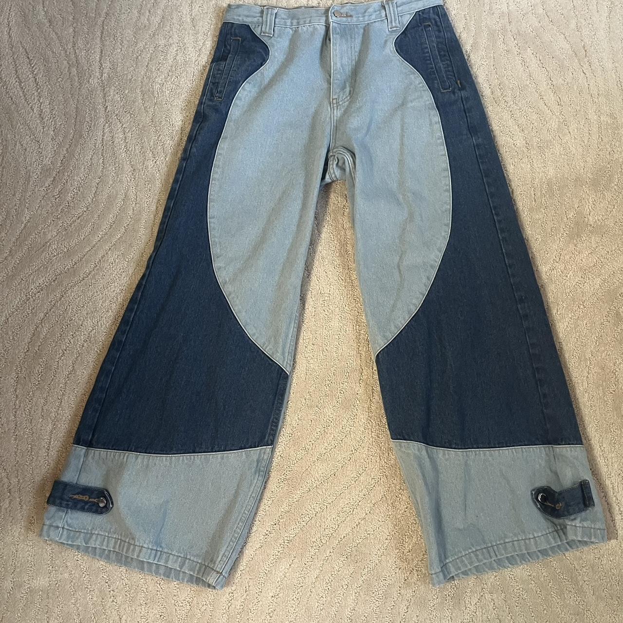 Liquid Lagoon double denim flare - Depop