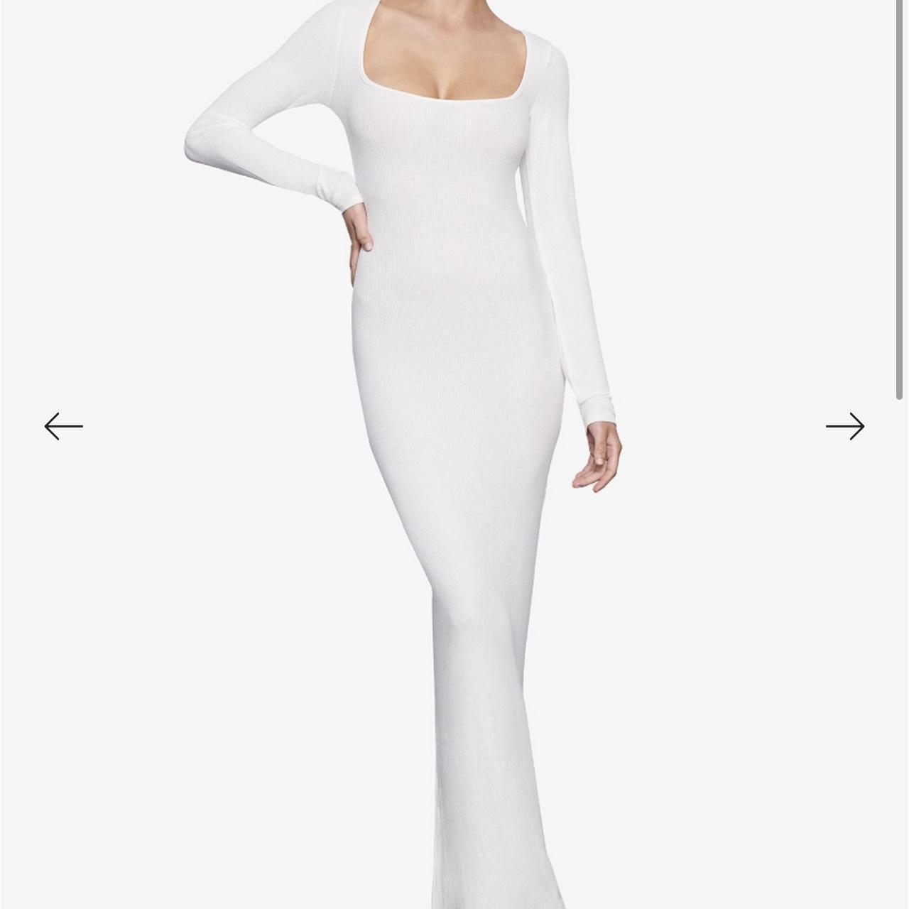 SKIMS - Soft Lounge White long-sleeve stretch jersey... - Depop