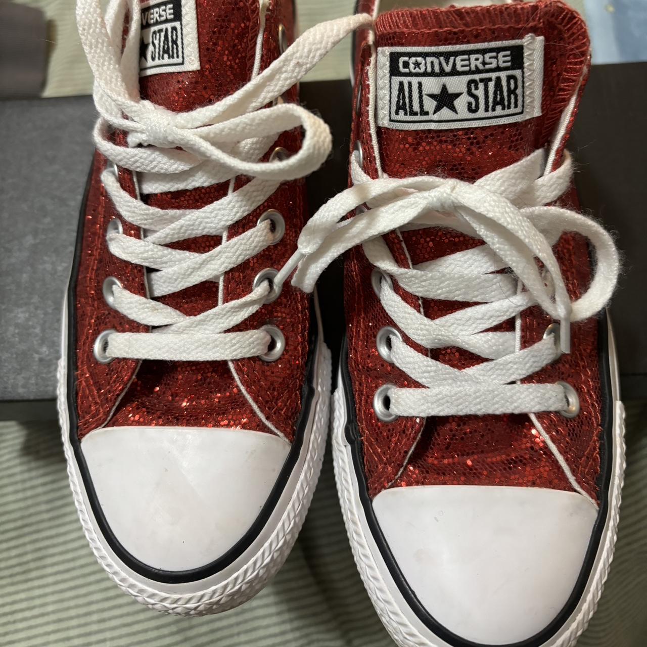 brand new size 7 red glitter #converse! great for a... - Depop