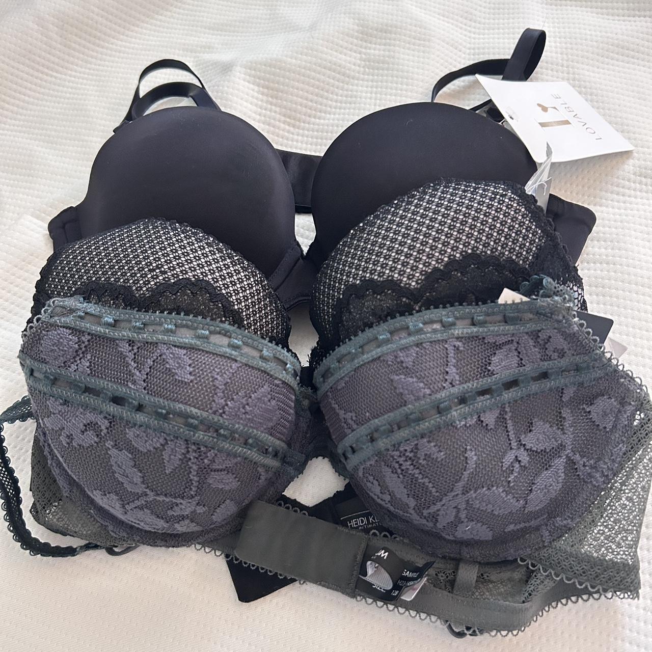 Heidi Klum and Lovable bras 34b black and blues 3... - Depop