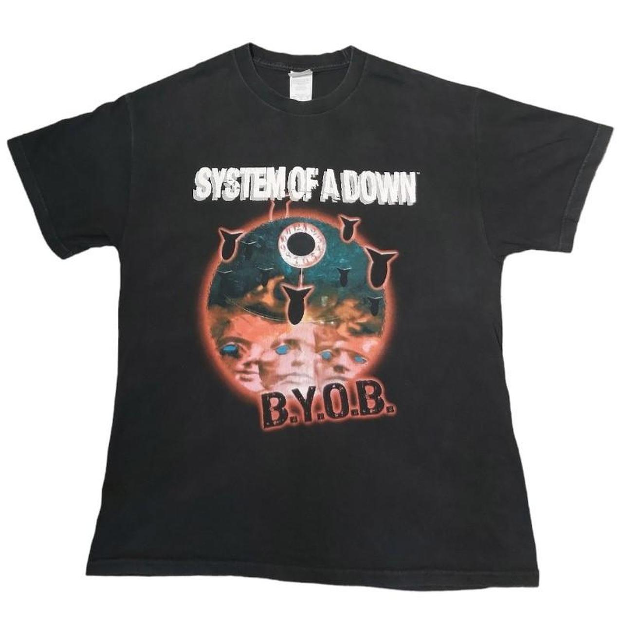 Y2k System of a down BYOB band nu metal t shirt... - Depop