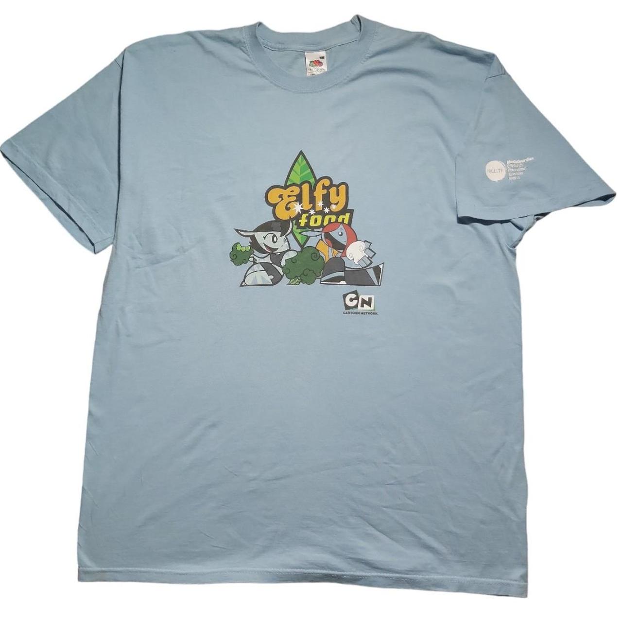 Elfy Food cartoon network promotional t shirt Blue... - Depop