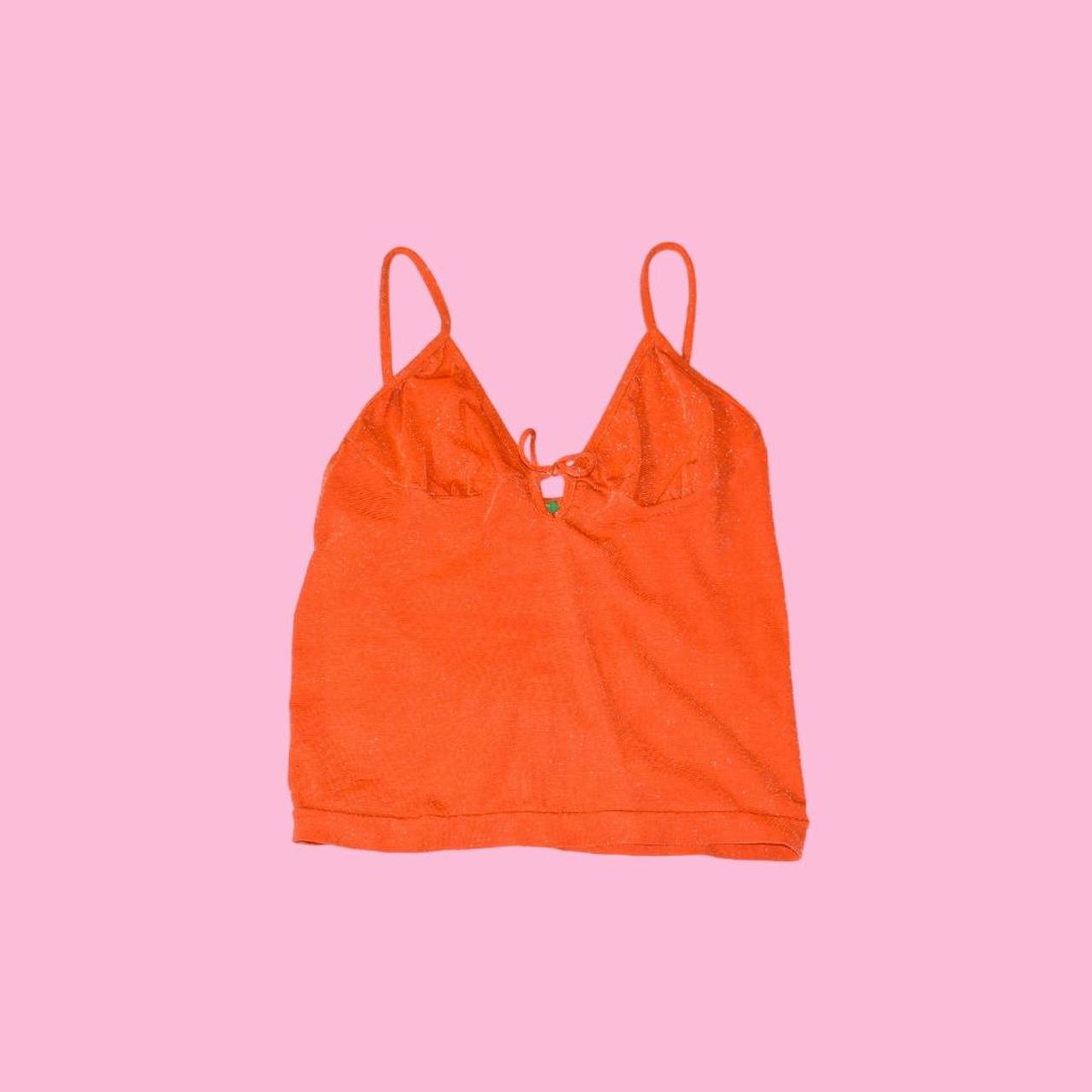 Stretchy, sparkly, bright orange, crop top🌅! Size... - Depop