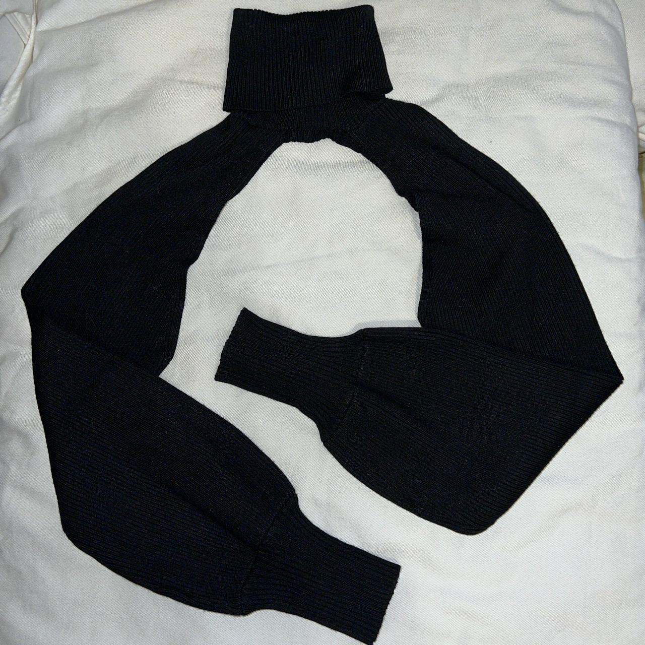turtle neck ribbed sweater shrug Very stretchy... - Depop