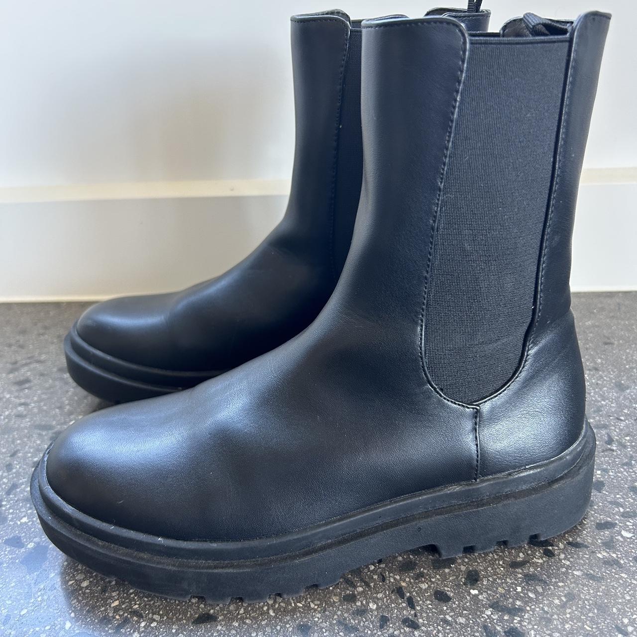 Seed Teen black combat boots 37 Like new, worn... - Depop