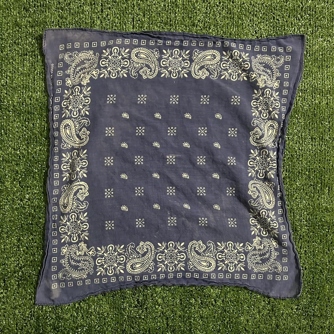 Vintage Blue Bandana Message for measurements or... - Depop