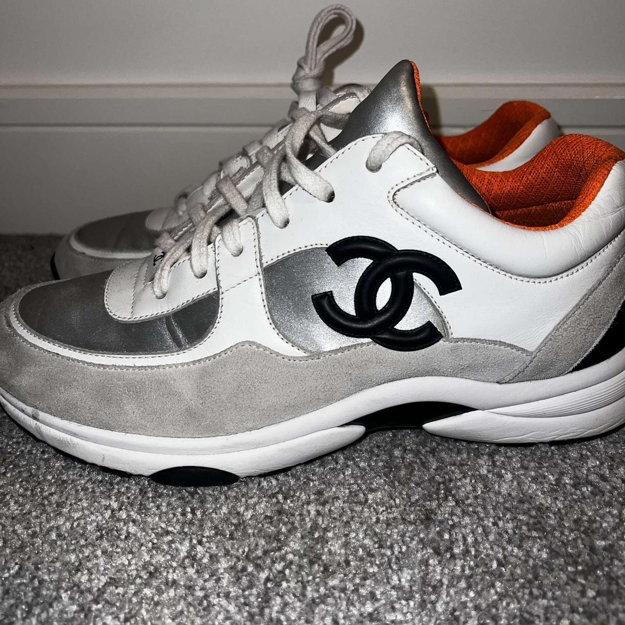 CALFSKIN SILVER & BLACK CHANEL RUNNERS Perfect... - Depop