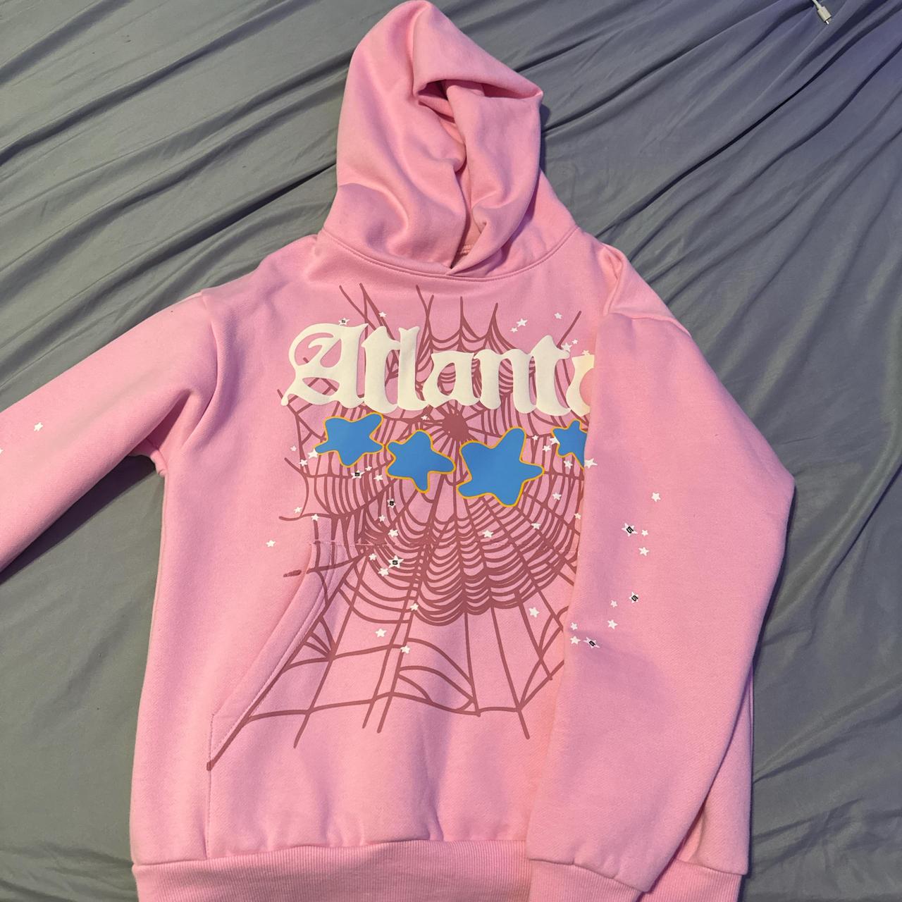 Pink Atlanta spider hoodie worn once. - Depop