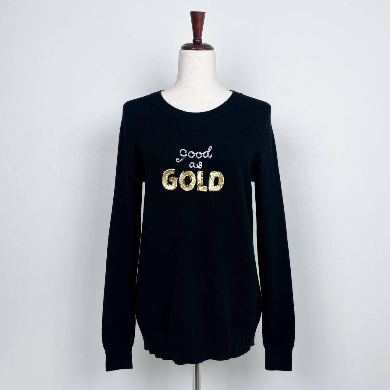 Boden Women's Black and Gold Jumper | Depop