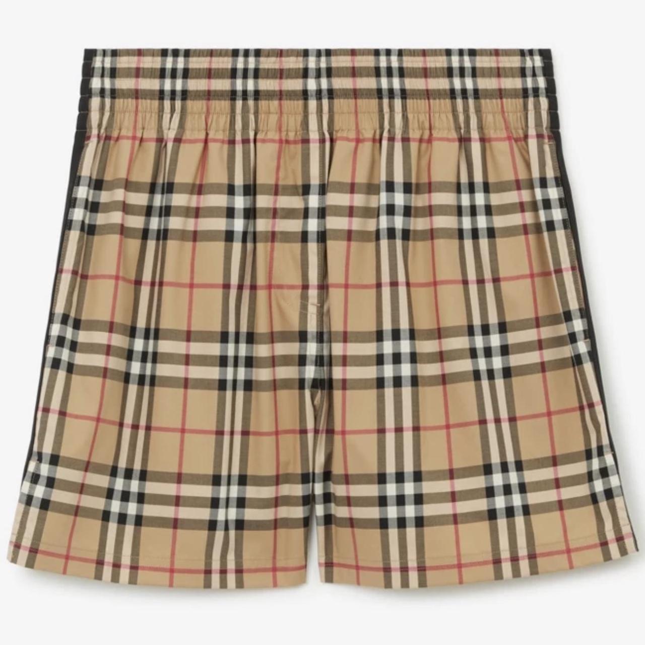 Burberry shorts Side Stripe Vintage Check Stretch... - Depop