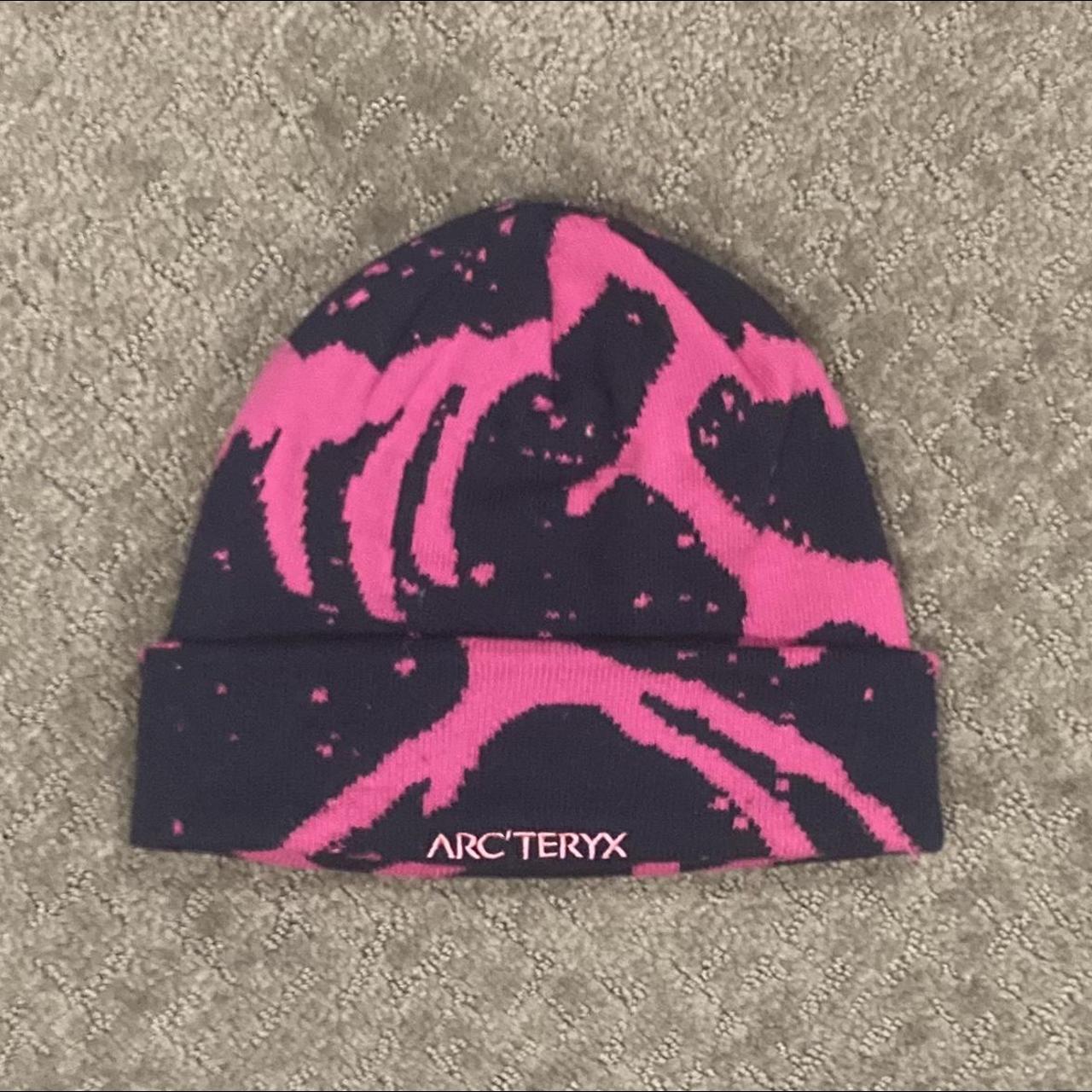 Arc'teryx Men's Pink and Black Hat | Depop