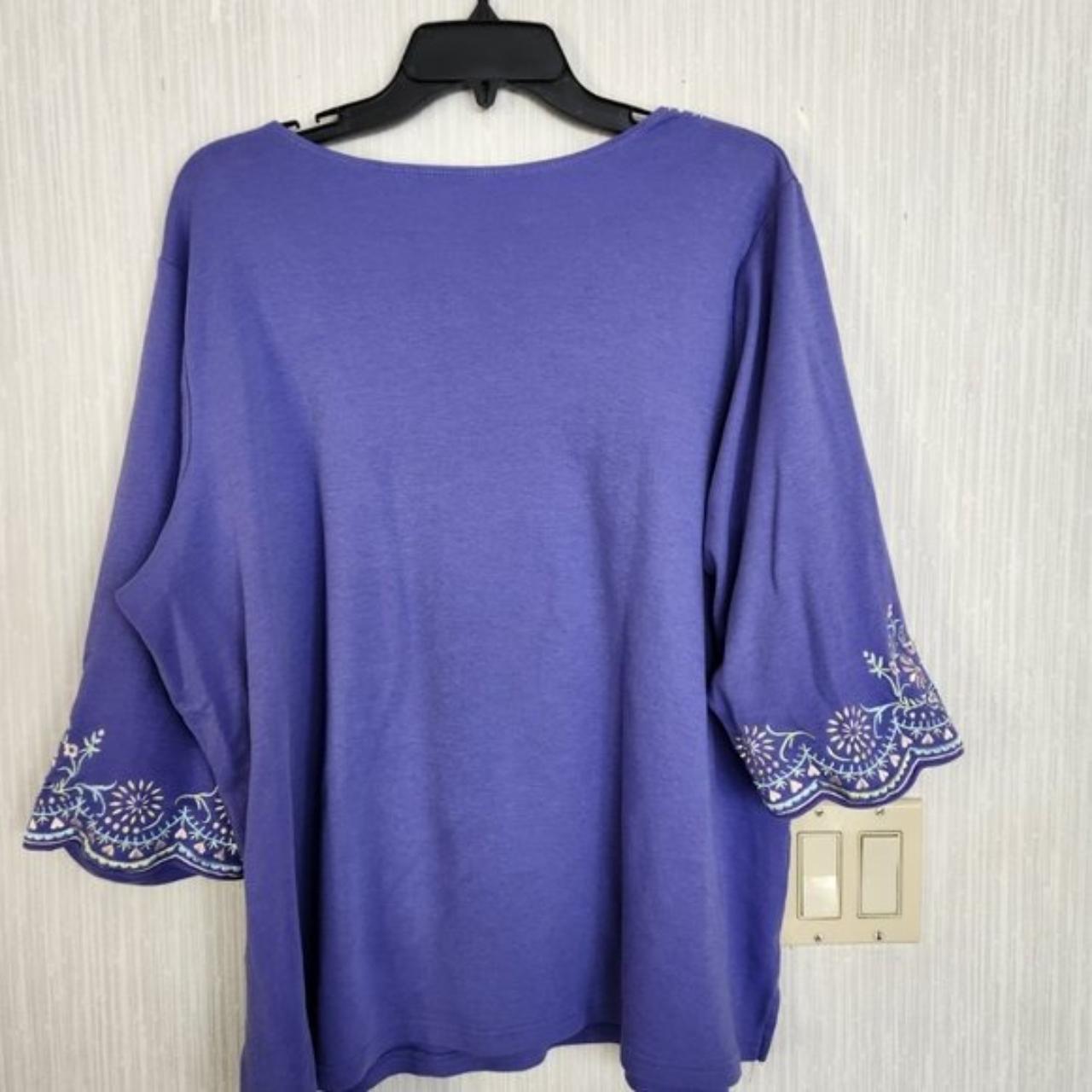 Quacker Factory Women's Purple Blouse | Depop