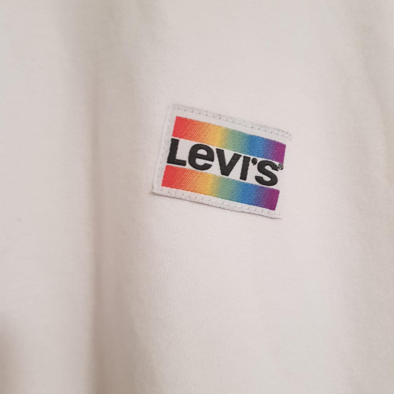 White Levi's Pride Jumper with rainbow details.... - Depop
