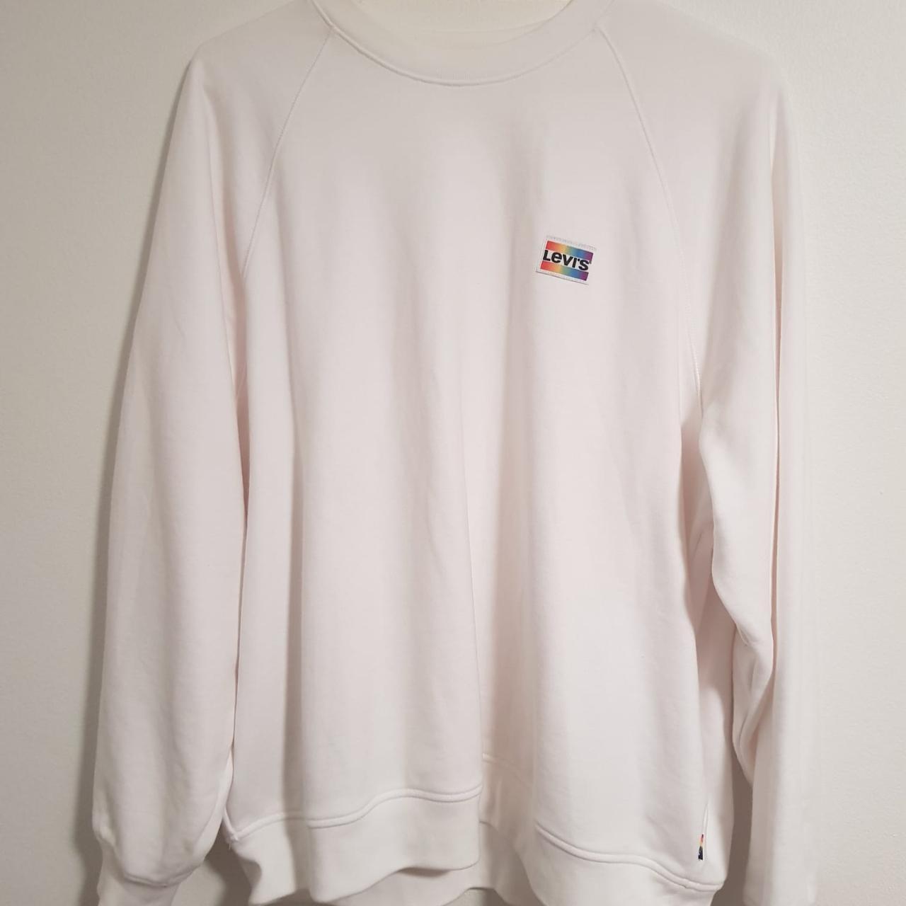 White Levi's Pride Jumper with rainbow details.... - Depop
