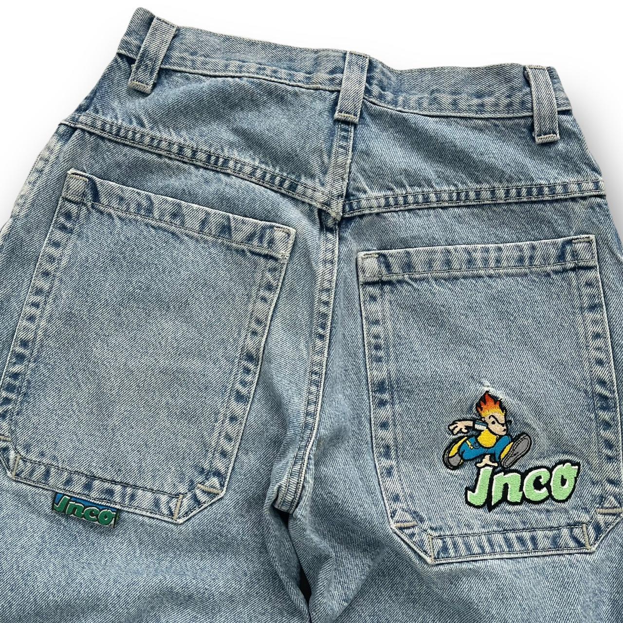 JNCO Men's Blue and Green Jeans | Depop