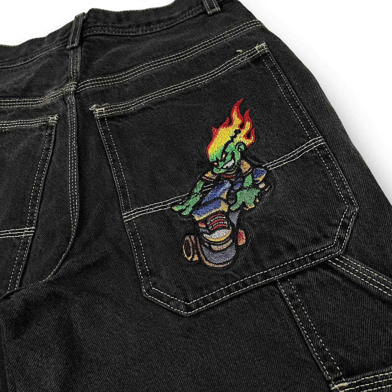 JNCO flamehead vintage skater hip-hop baggy bolo... - Depop