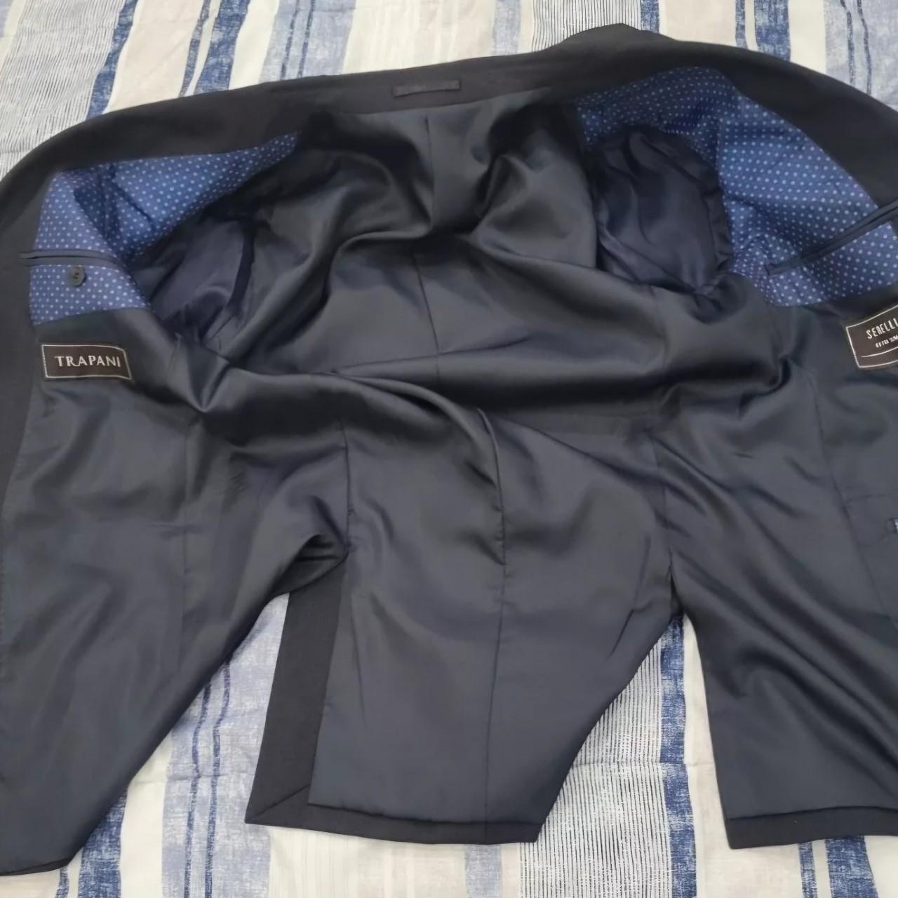 This Men's Grey Suit Jacket by Trapani is a stylish... | Depop