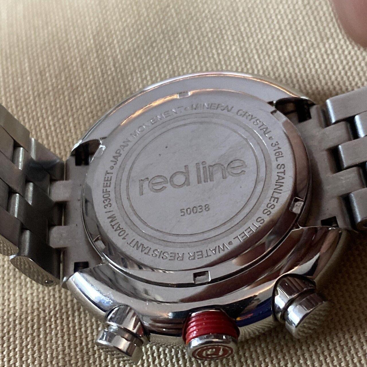 RED LINE MEN'S CHRONOGRAPH BLACK DIAL STAINLESS... - Depop