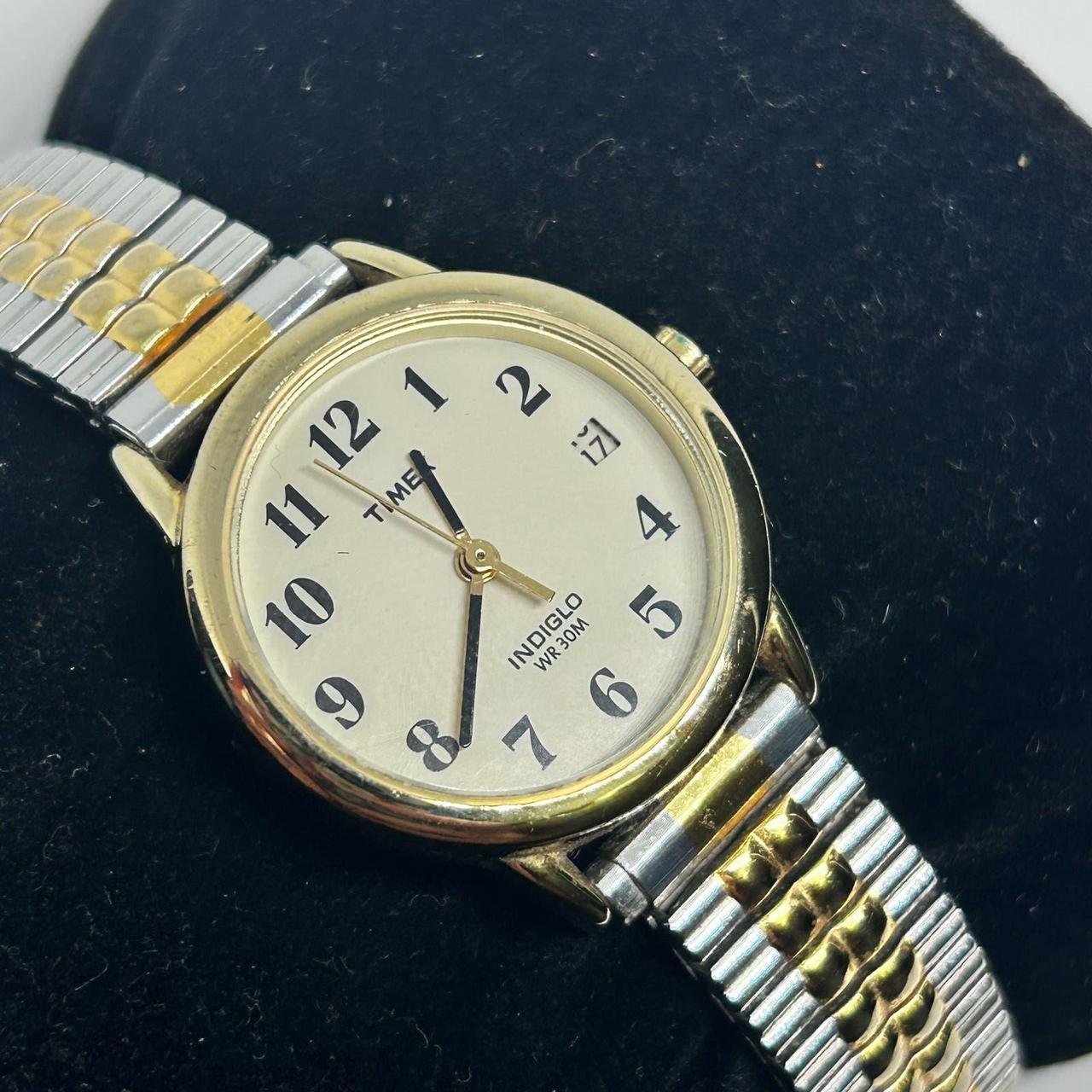 Timex Indiglo V7 Two Tone WR 30M Stainless Steel... - Depop