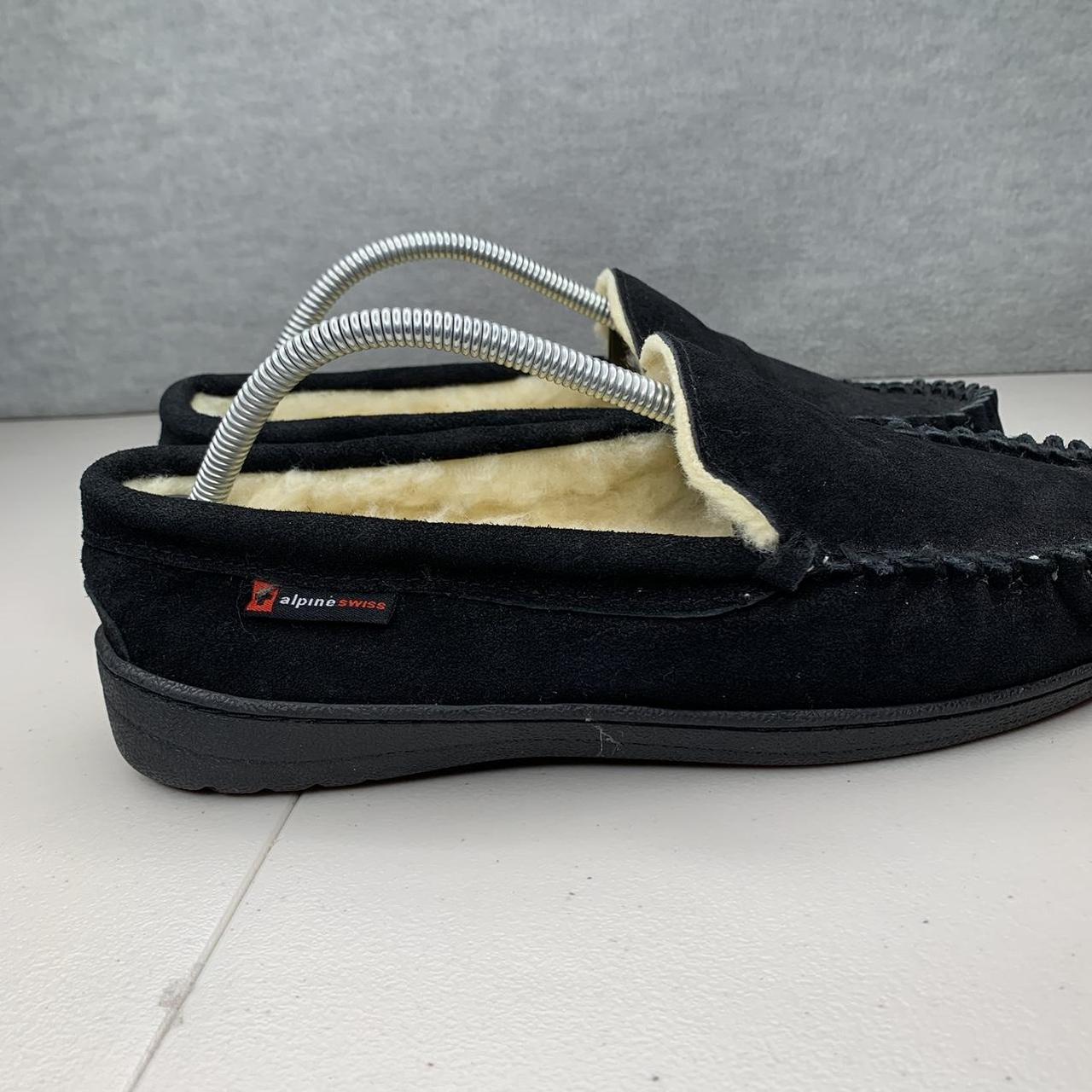 ALPINE SWISS YUKON MENS GENUINE SUEDE SHEARLING SLIP... - Depop