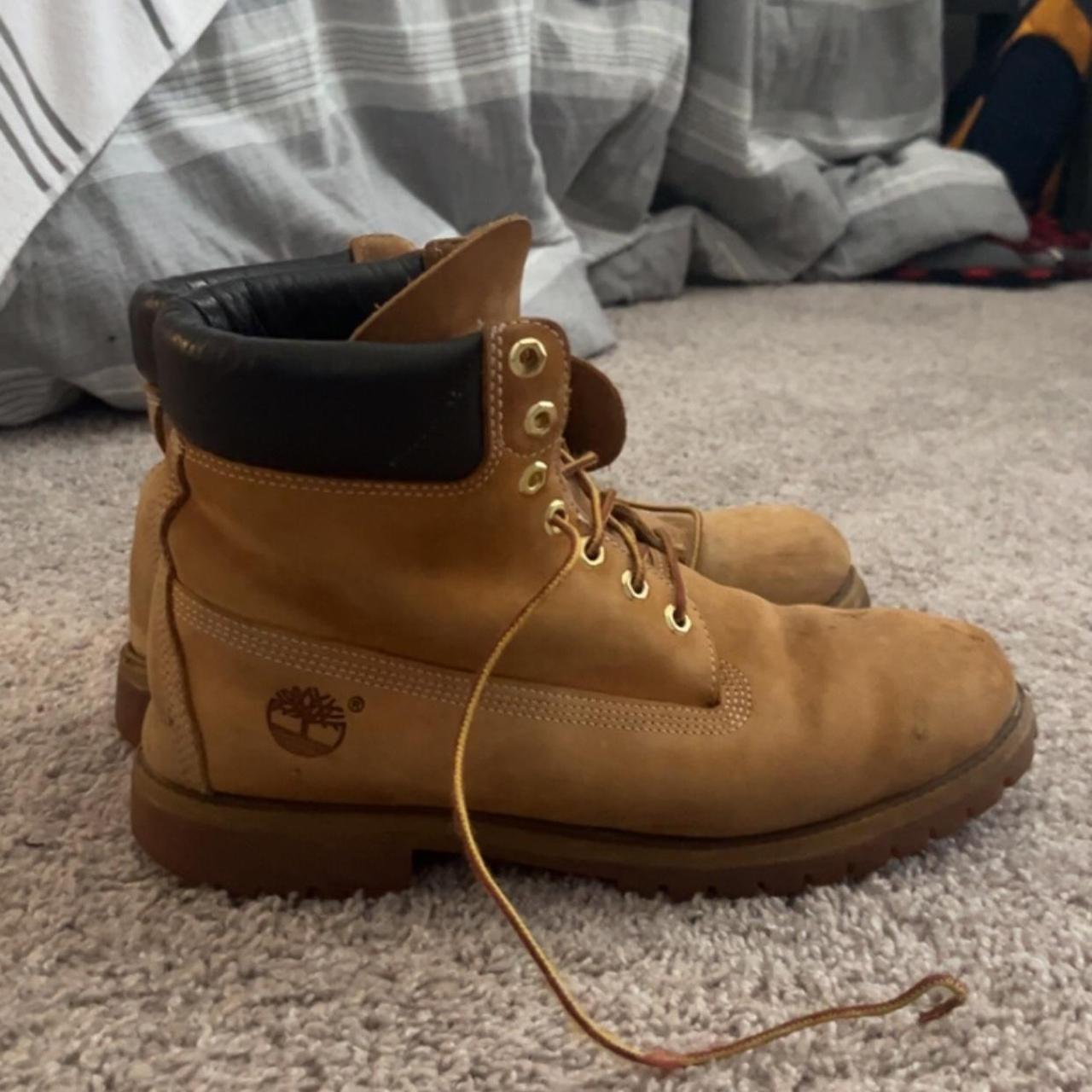 size 11 timbs a little beat but that makes them cooler - Depop