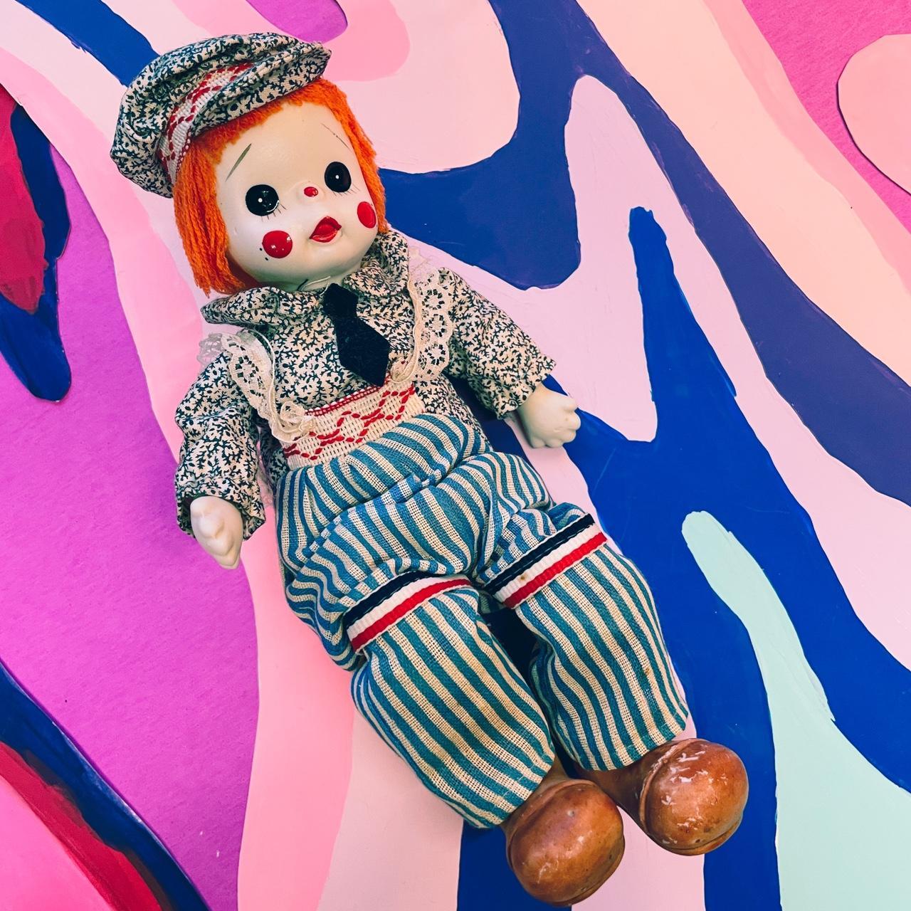 Vintage 60s 70s hobo railroad conductor clown doll... | Depop