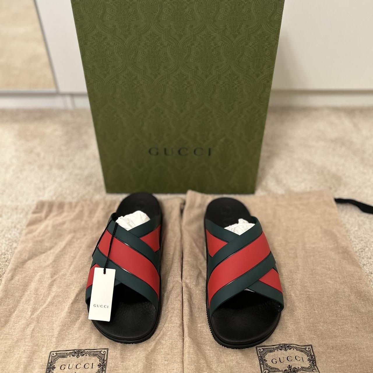 Brand New Boxed Gucci Sliders With Dustbag Never... - Depop