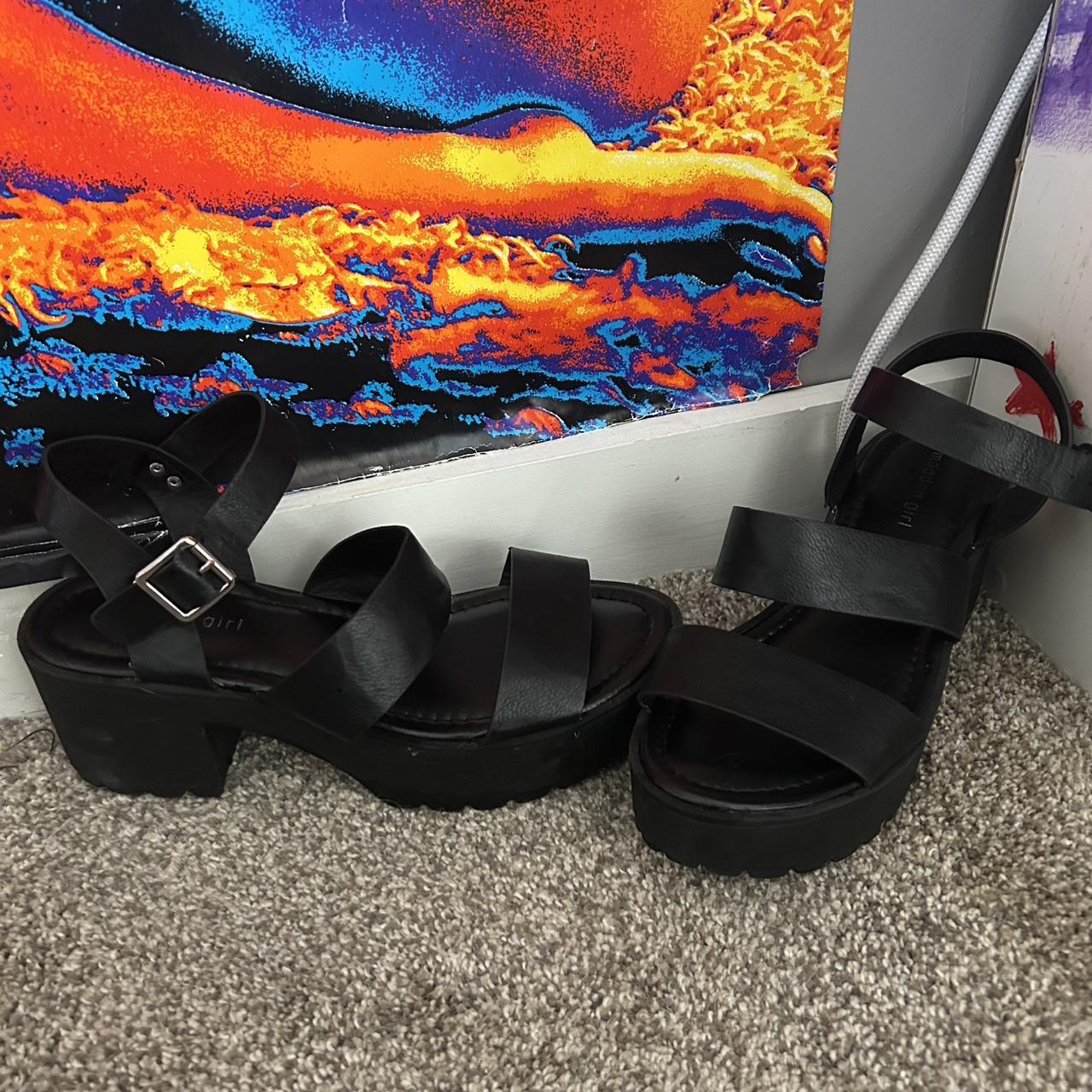 Black Y2K chunky platform sandals #Y2k #alt #platforms | Depop