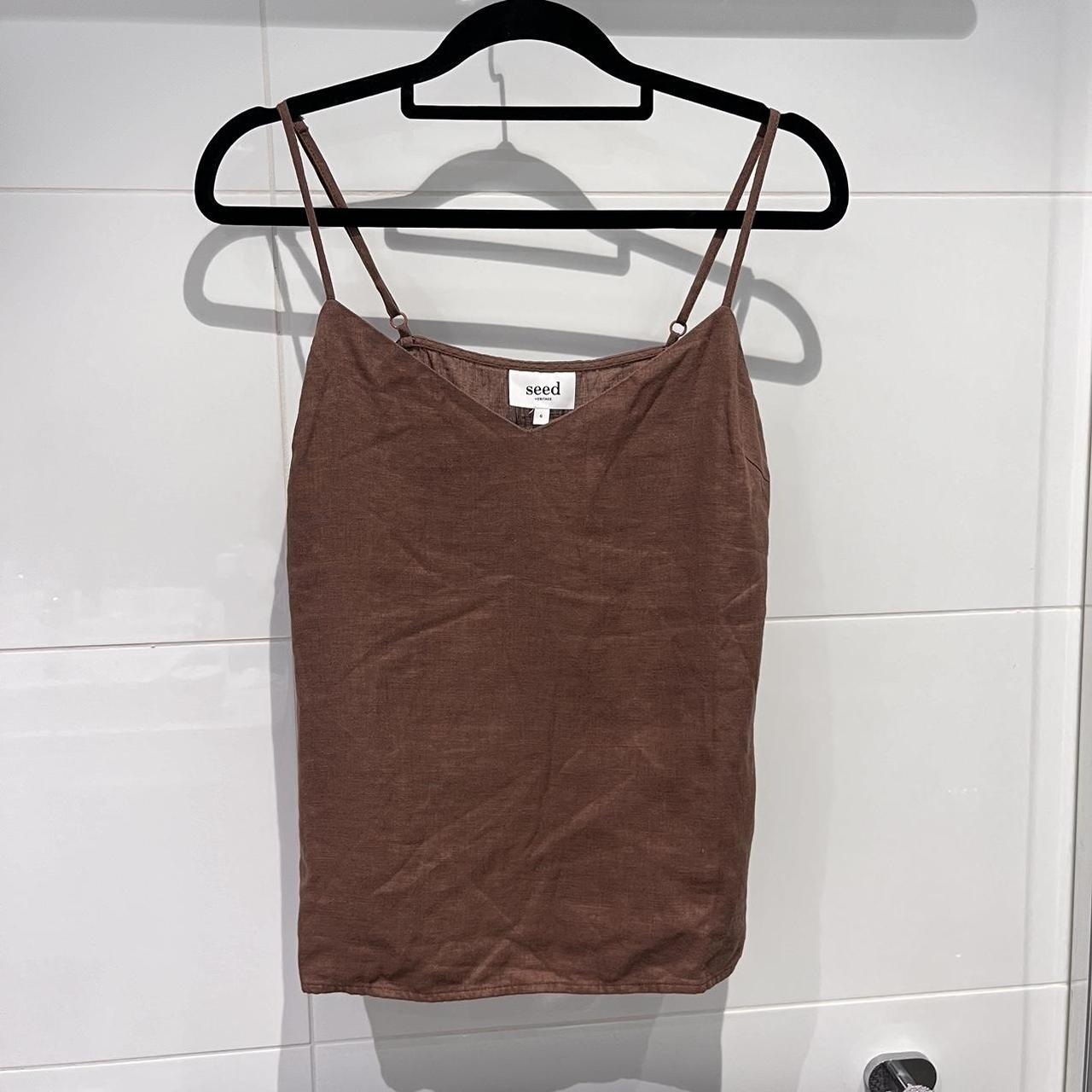 Seed linen top Almost brand new as I’ve barely worn it - Depop