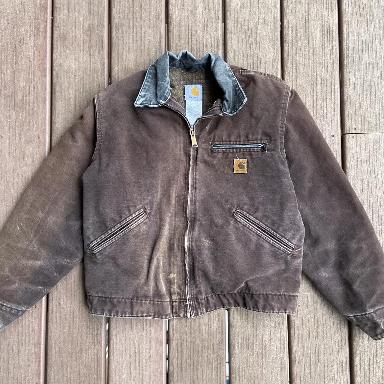Vintage rare dark brown J97 DKB carhartt Detroit... - Depop