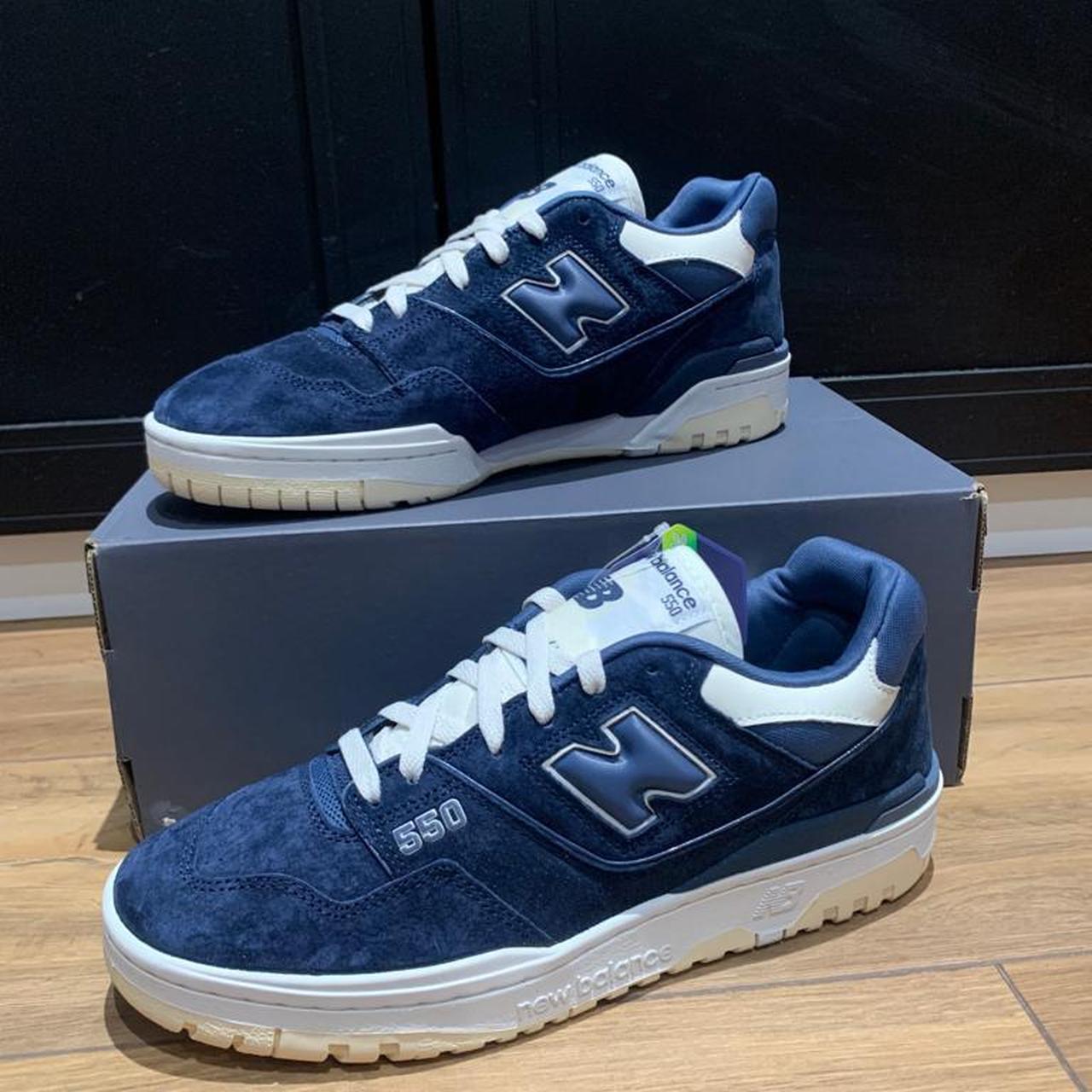 New Balance 550 Navy Suede - Men’s UK Size 10 -... - Depop