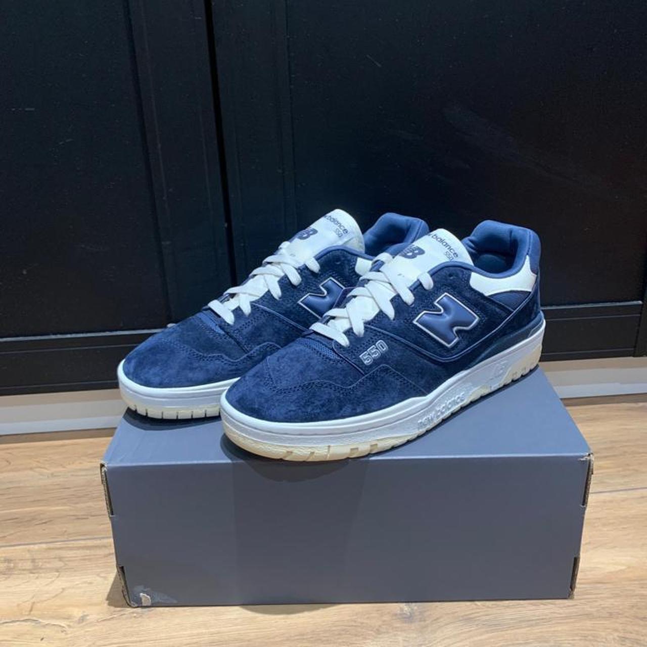 New Balance 550 Navy Suede - Men’s UK Size 10 -... - Depop
