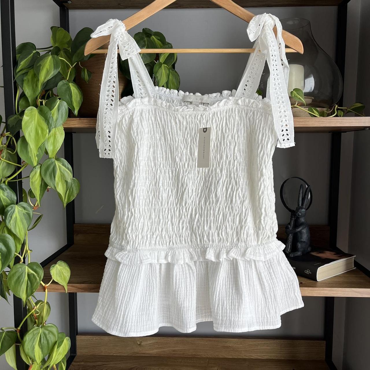 Anthropologie eri + ali Size L 12 14 Ivory Stephanie... - Depop