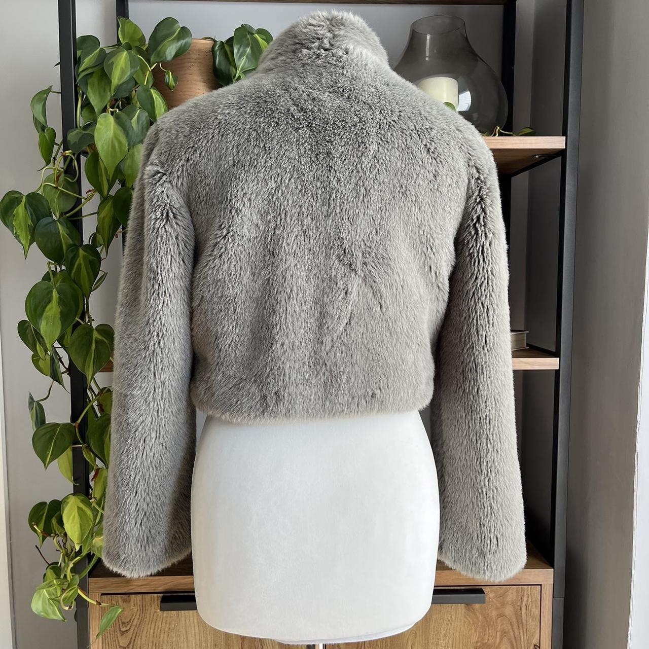 Monsoon 10 - 12 Grey Soft Faux Fur Bolero Shrug... - Depop