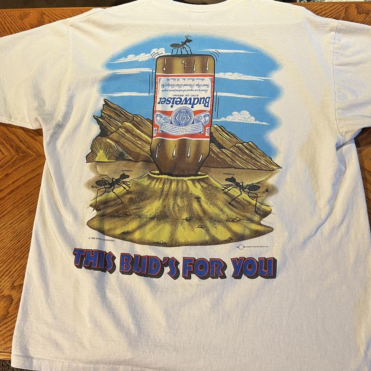 1995 Budweiser Beer ant t shirt Says XL first more... - Depop