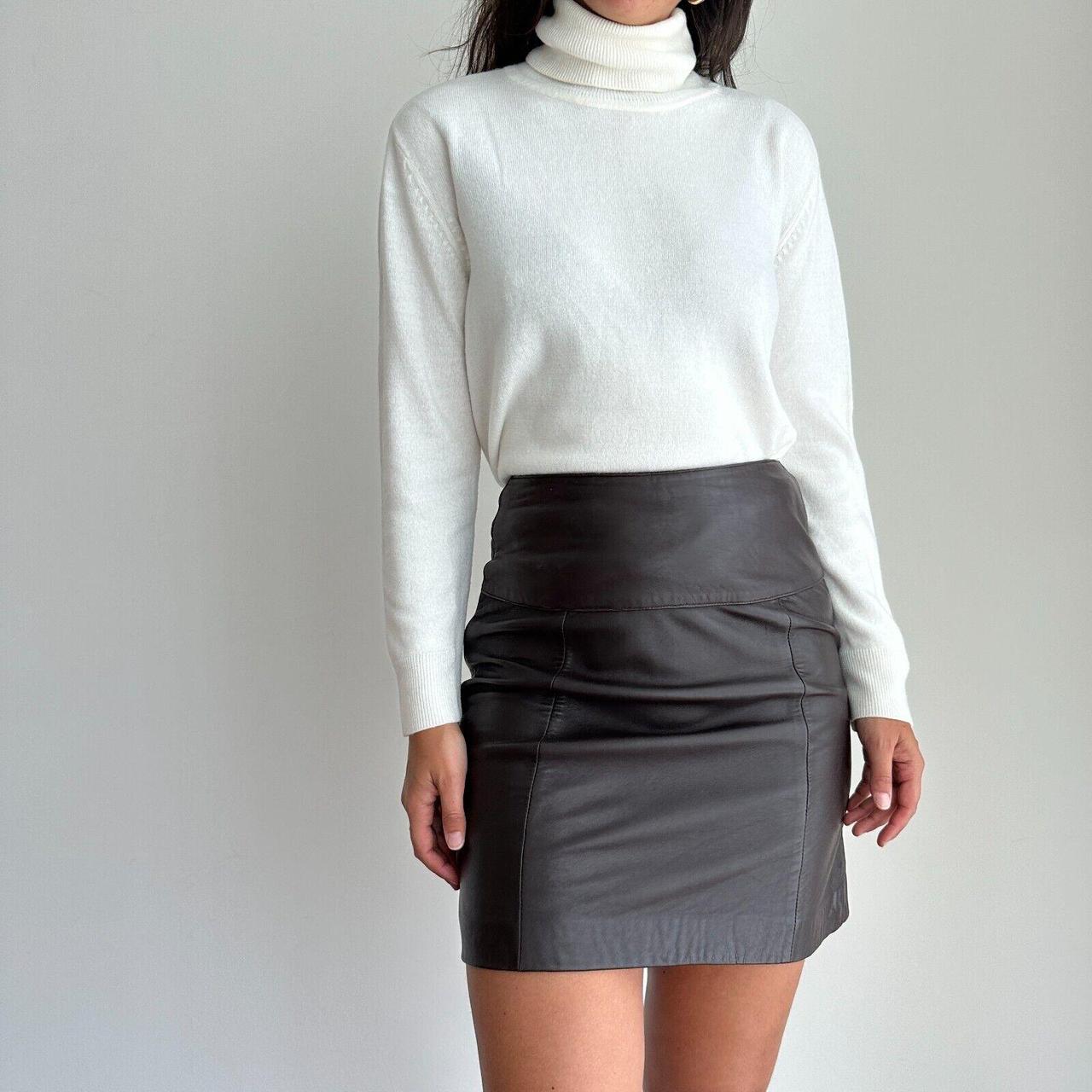 Vintage Leather Pencil Skirt Womens 6 Valerie... | Depop