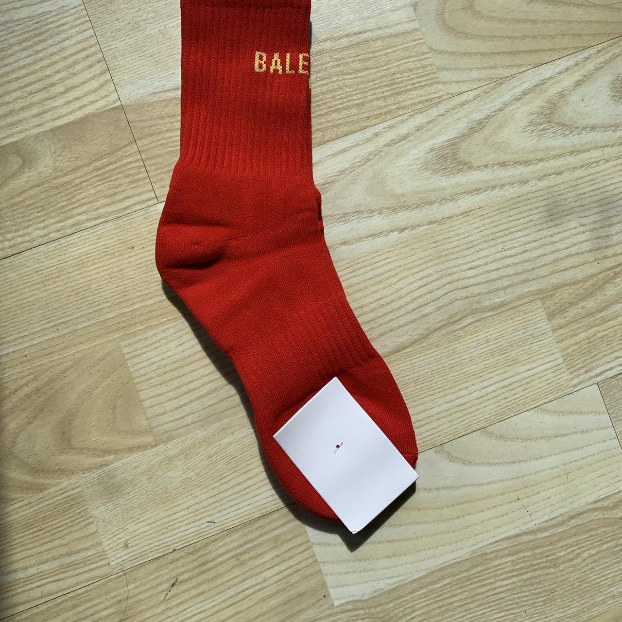 Balenciaga Men's Red Socks | Depop