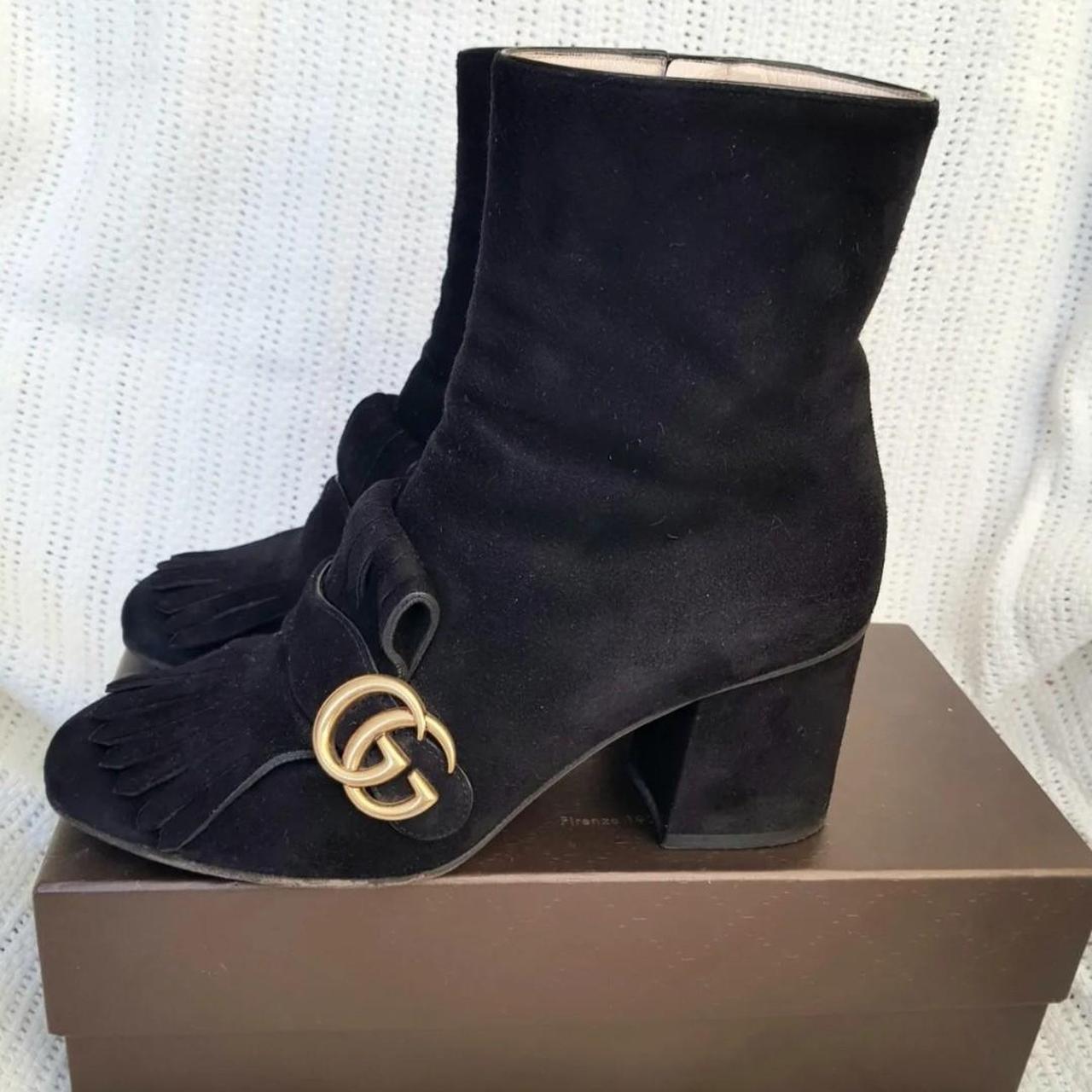 Ladys Authentic Stylish Black Suede Gucci Ankle Depop