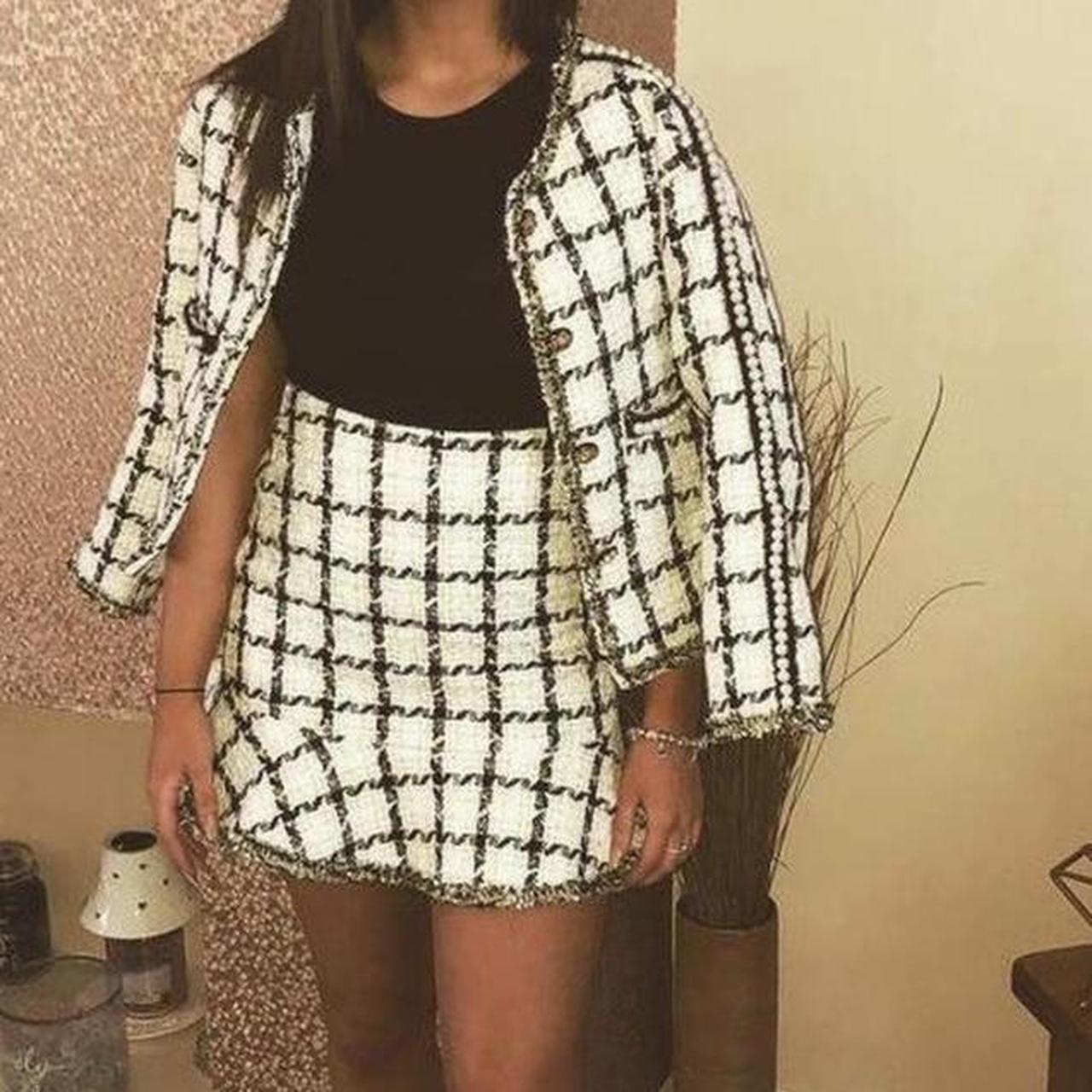 Black and white tweed set Gorgeous on - Depop